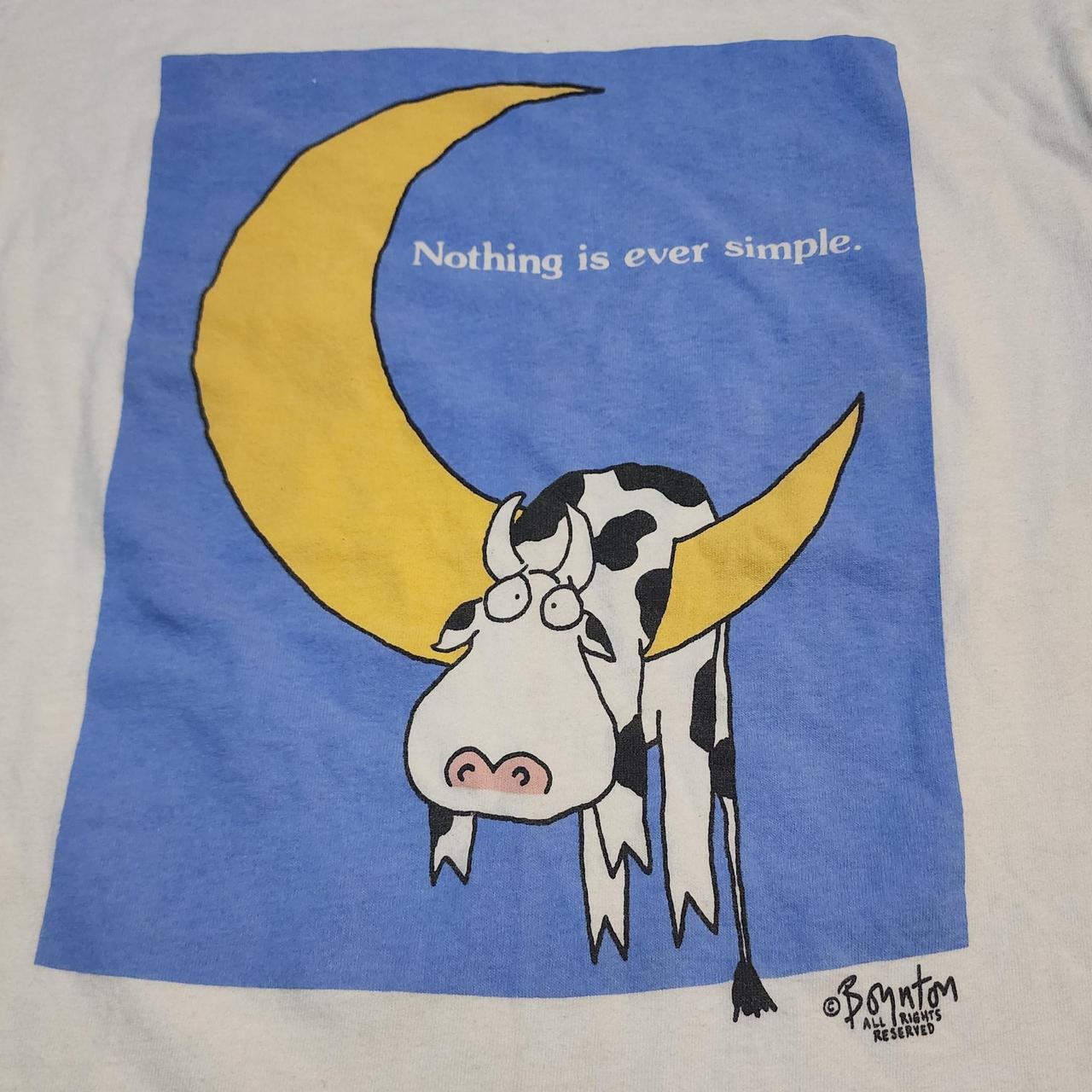 Vintage 90s Cow Jumping Over The Moon "Nothing is... - Depop