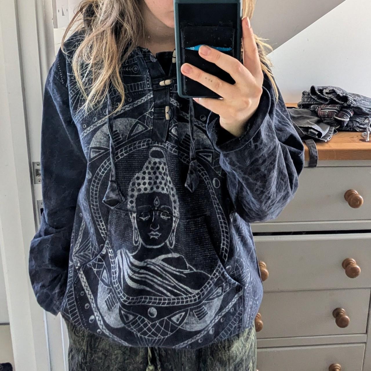 Funky Threads Buddah hoodie Really good condition,... - Depop