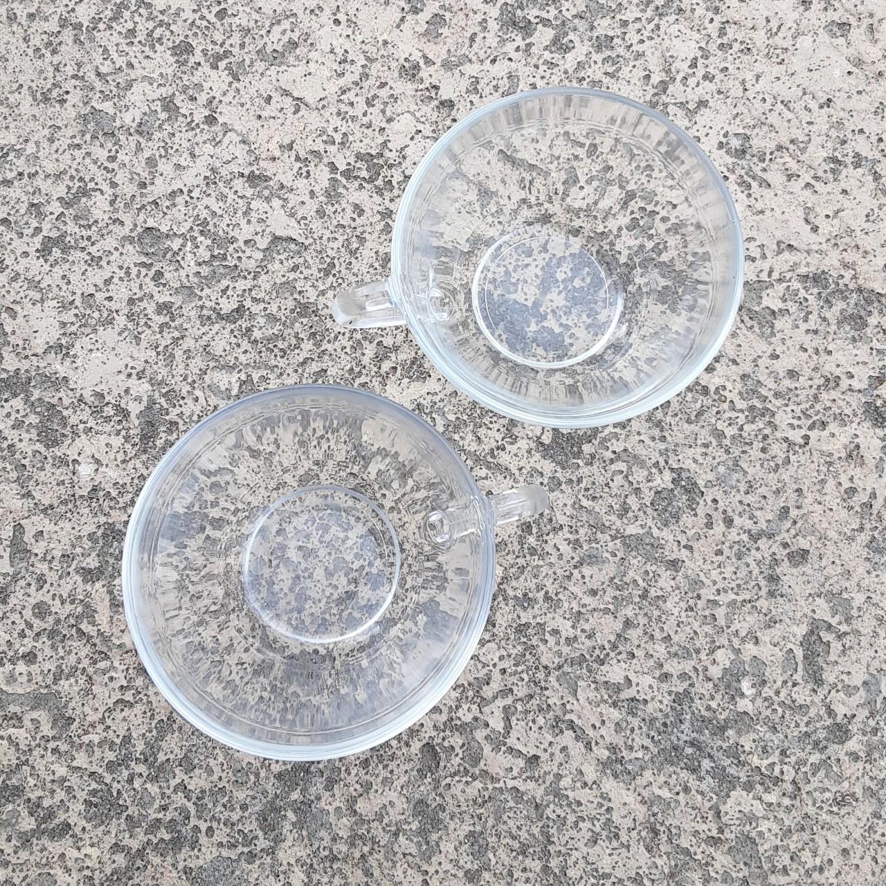 Pair of minimalist transparent glass with subtle... - Depop