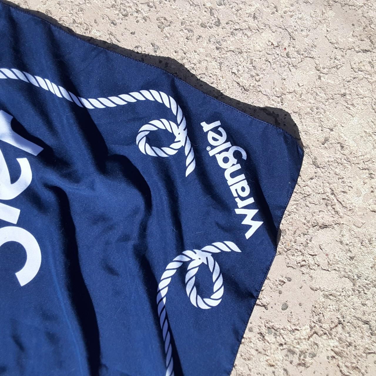 Wrangler Men's Navy and White Scarf-wraps | Depop