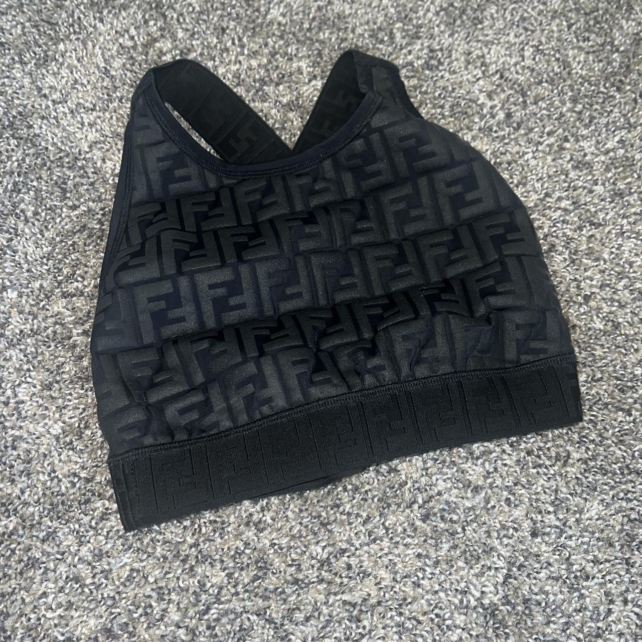 Black fendi sports bra - size 48 (medium ) worn once - Depop