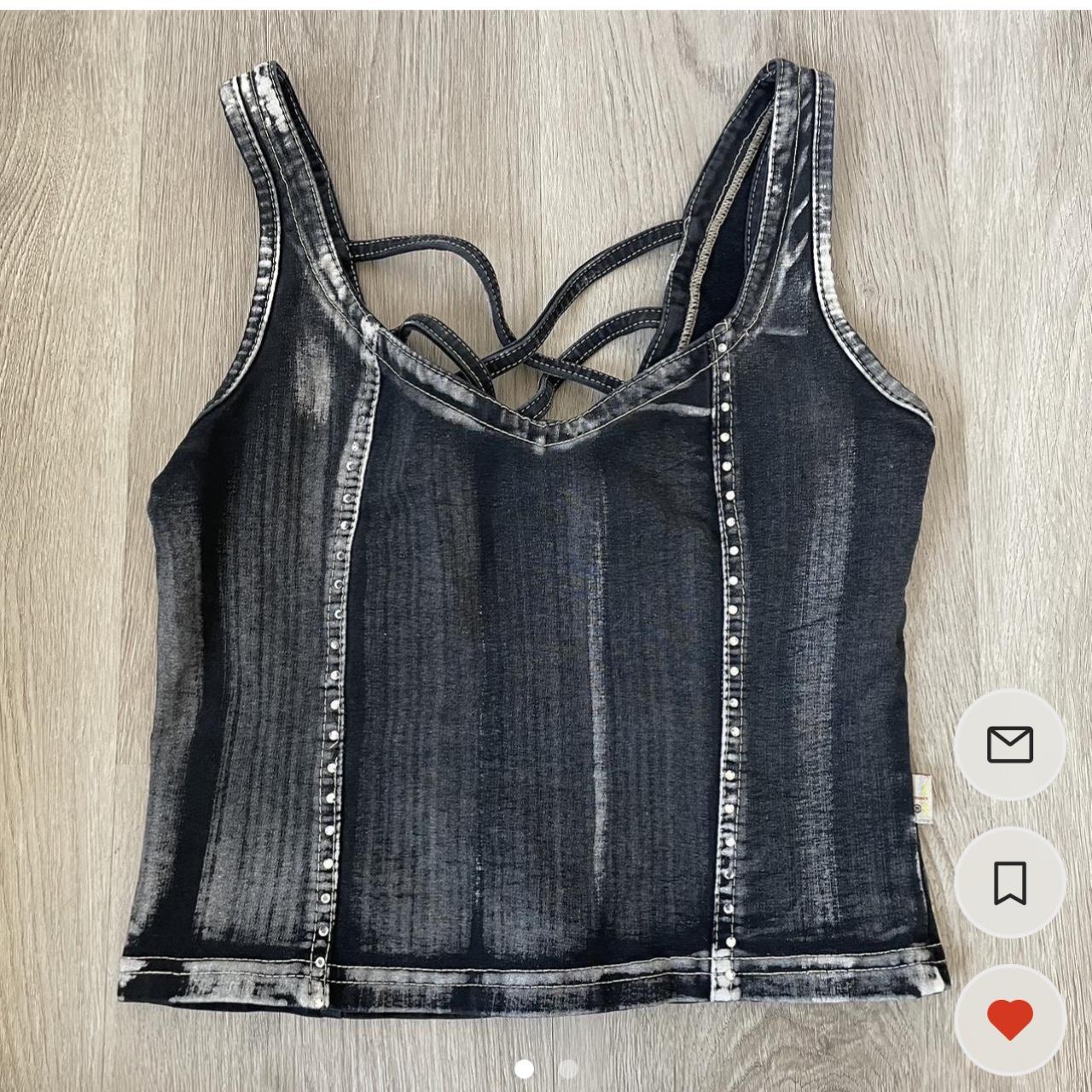 Thrifted this Euphoria-esc top with beaded detail.... - Depop