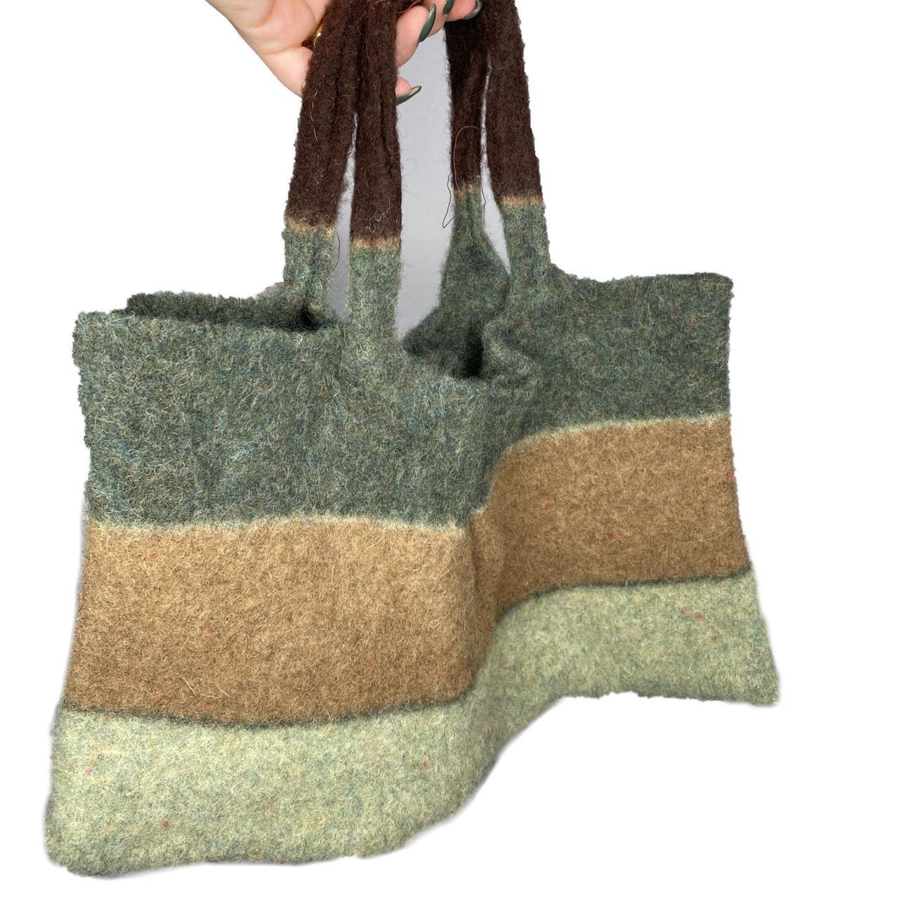 Multi-toned Green Wool Bag - For the Earth Girlies... - Depop