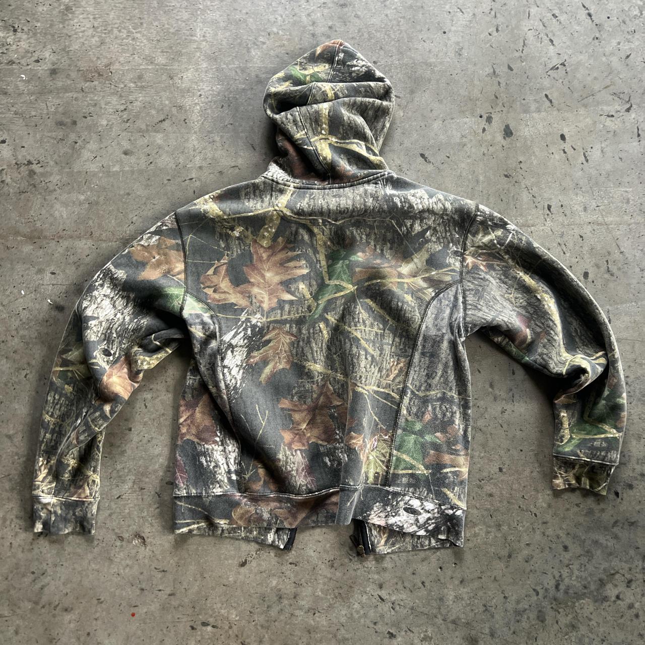 Vintage red head real tree camo zip up sweater... - Depop