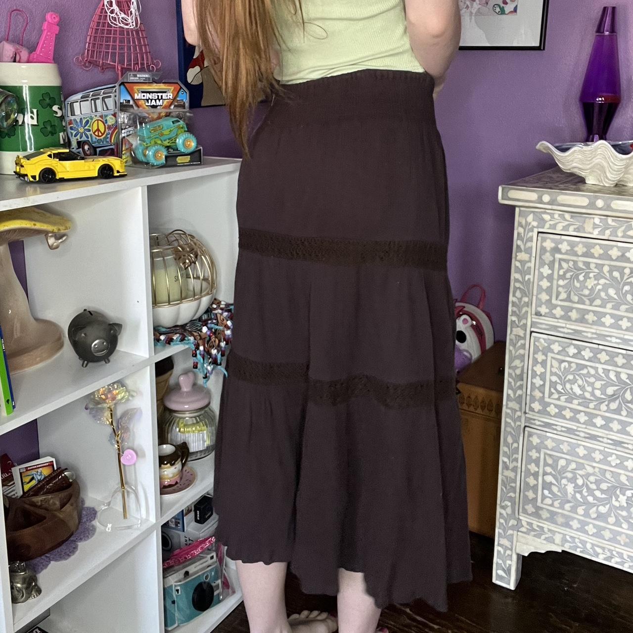 Y2K Raviya Brown Lace Tiered Maxi Skirt 🐻 Brand new... - Depop