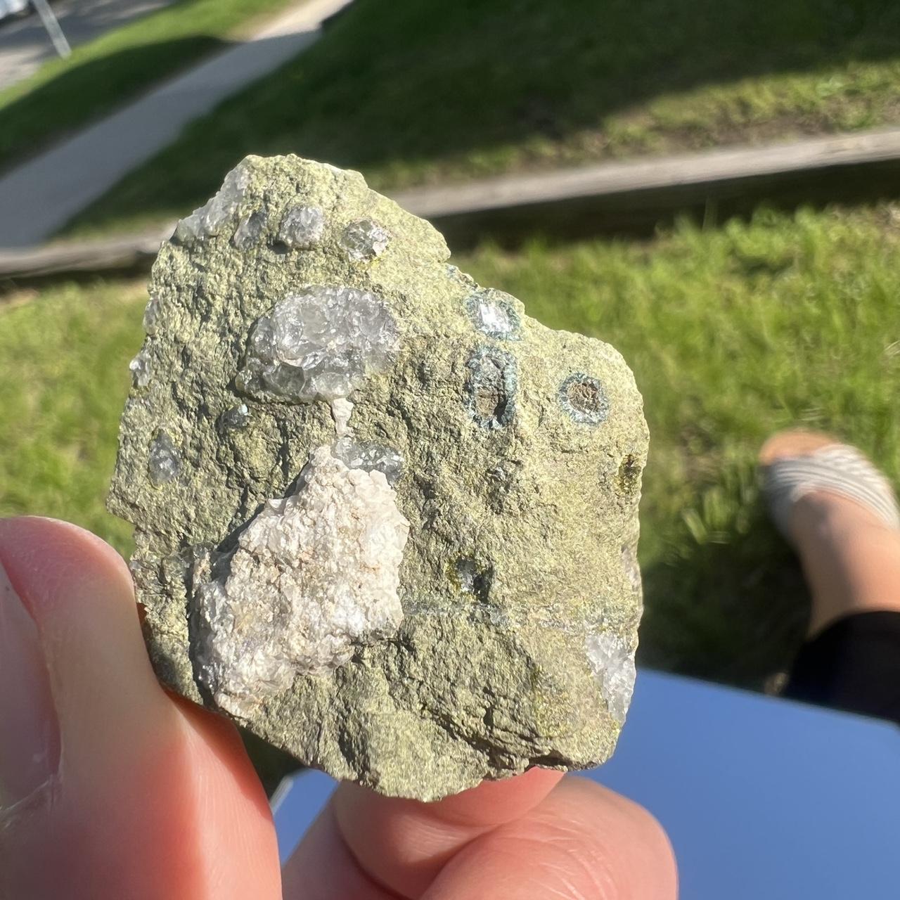 Rough Michigan epidote + quartz specimen Approx... - Depop