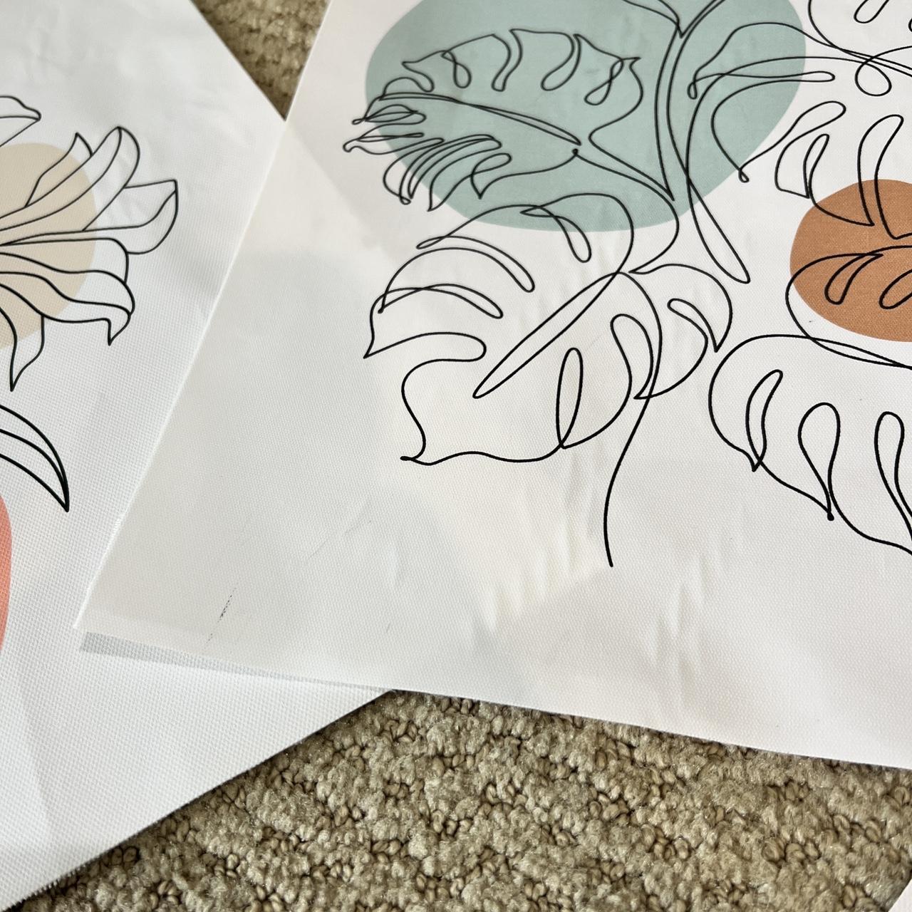 Abstract one-line plant drawing art Approx 11” x... - Depop