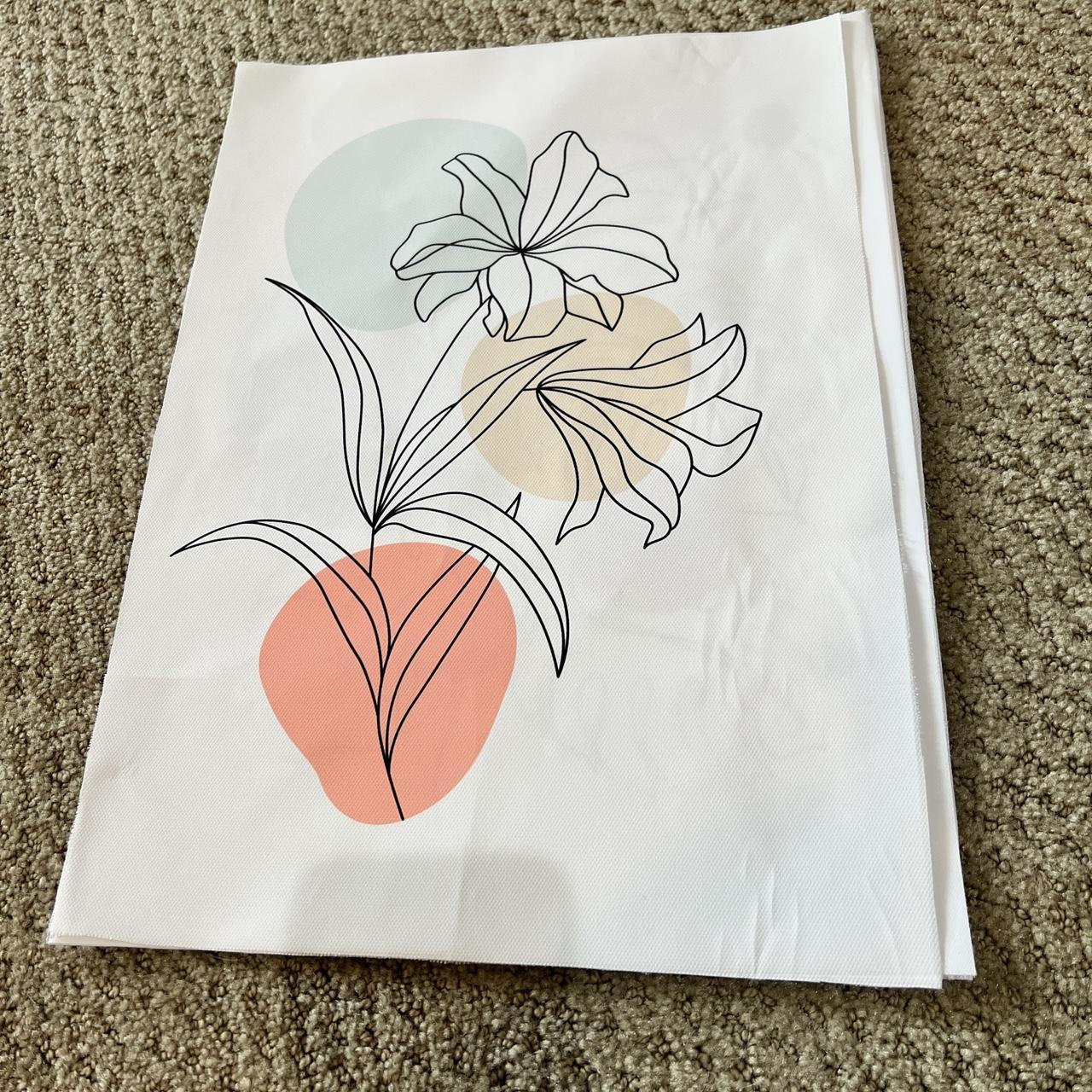 Abstract one-line plant drawing art Approx 11” x... - Depop