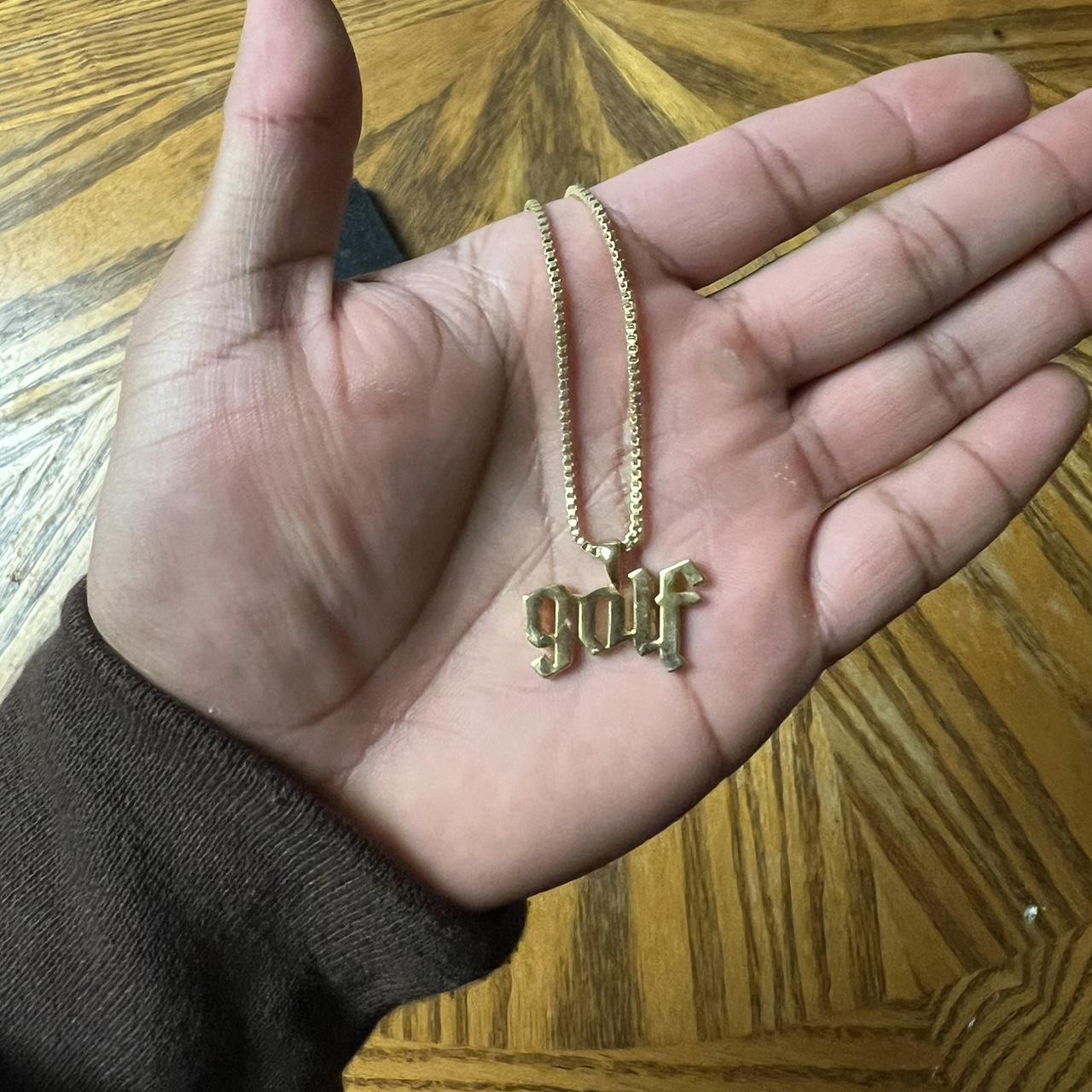 Golf Wang old english chain 9/10 condition, barely... - Depop