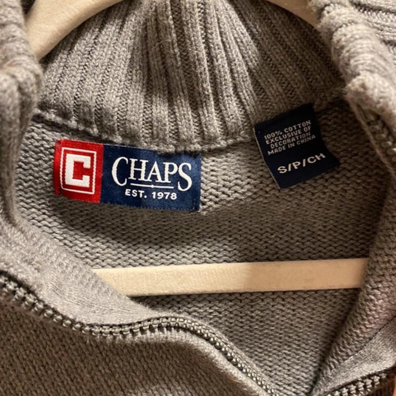 Knit CHAPS quarter zip - worn a few times in great... - Depop