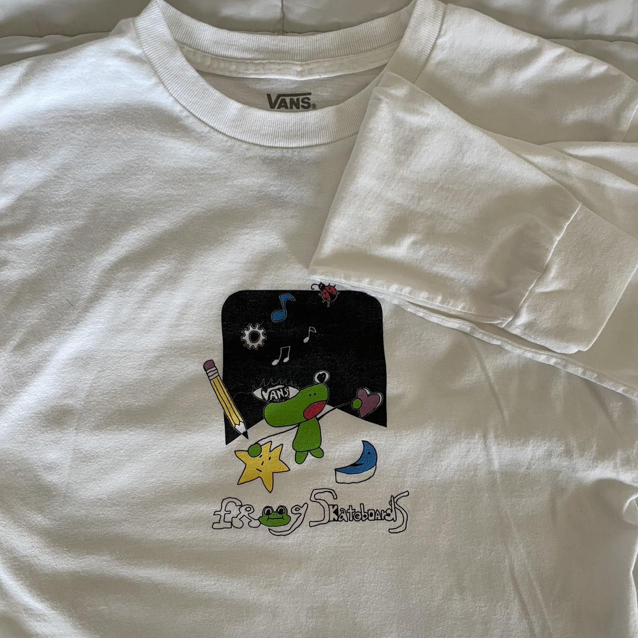 Vans x Frog Skateboards white long sleeve tee Worn... - Depop