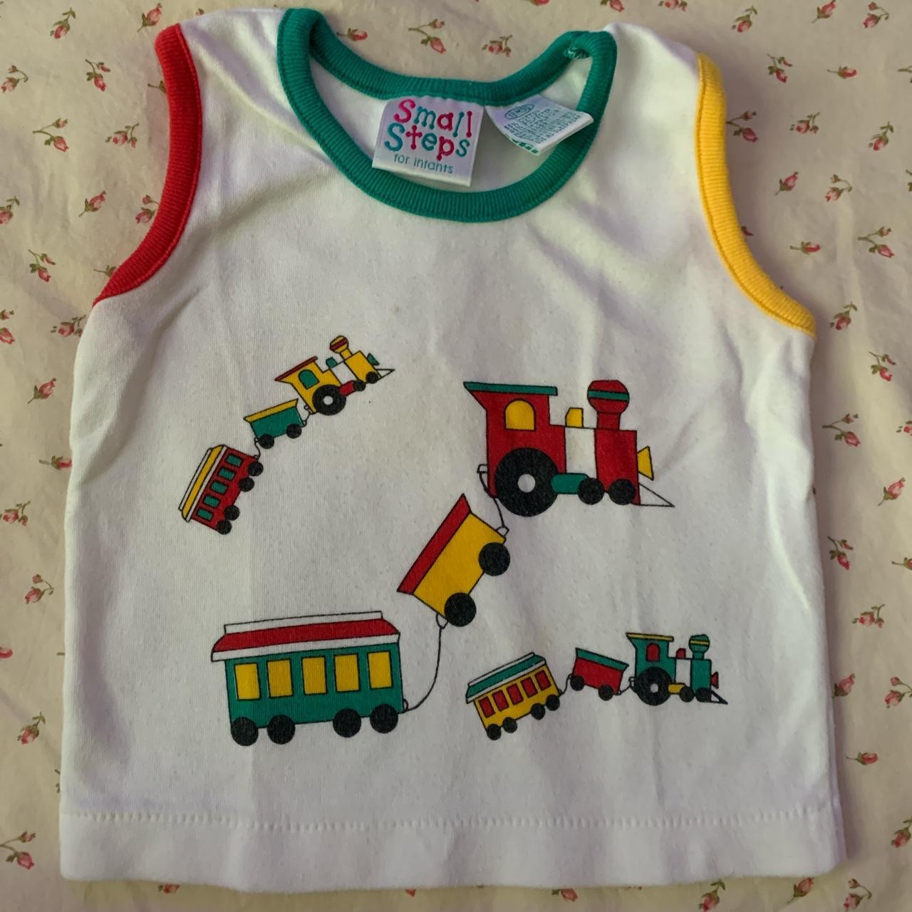 Small Steps vintage colorblock train tank top 18... - Depop