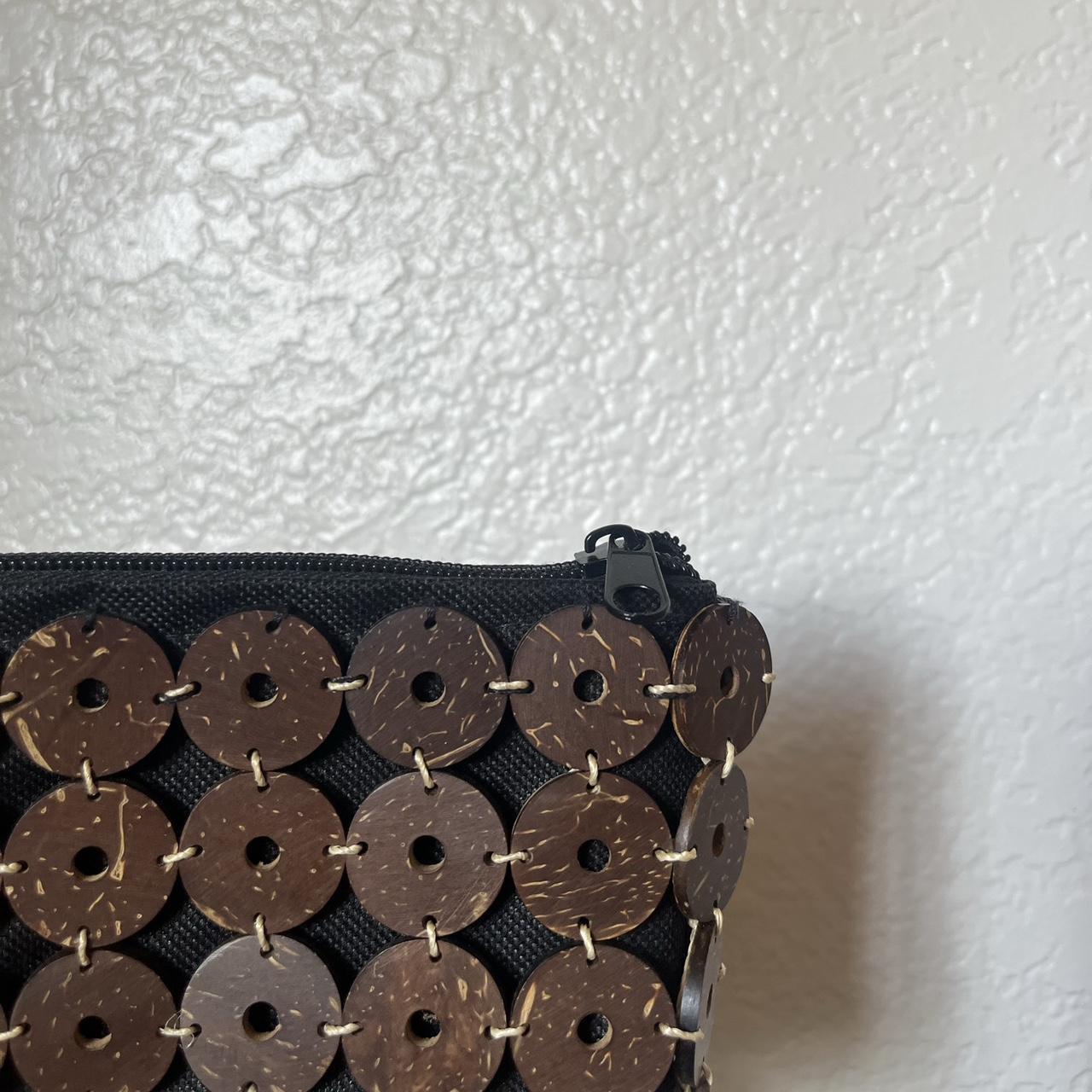 Wooden textured purse Coolest bag with zipper and... - Depop