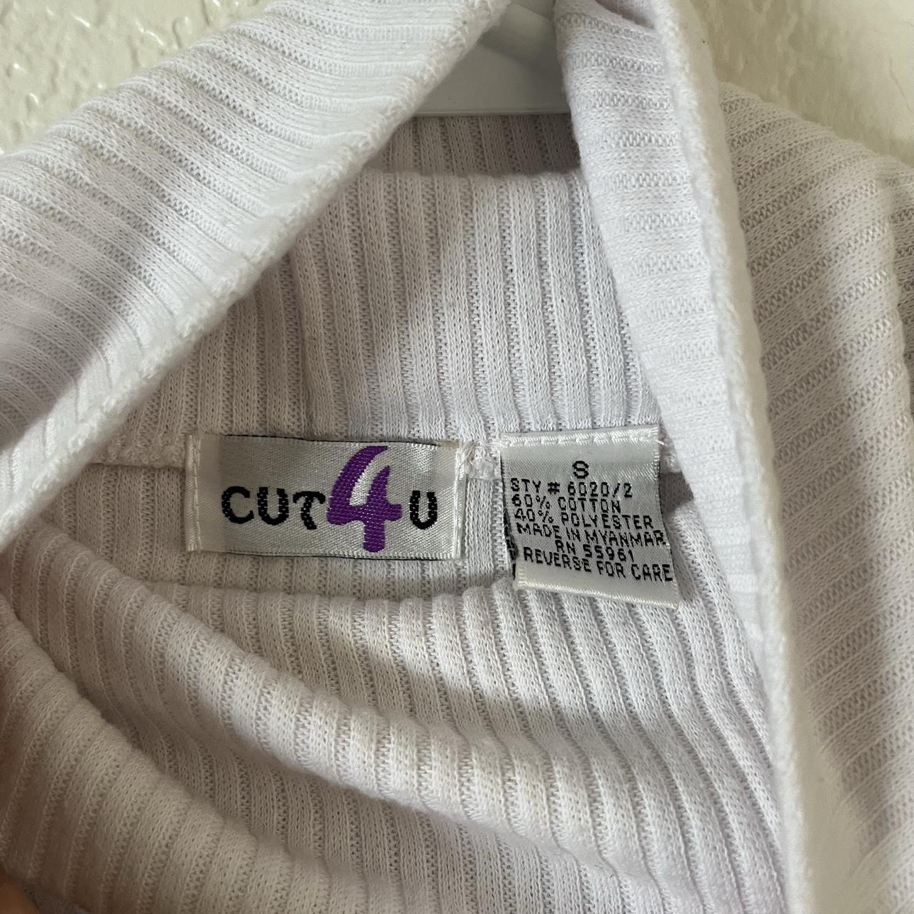 White turtle neck Size: S/P Brand: Cut4u - Depop