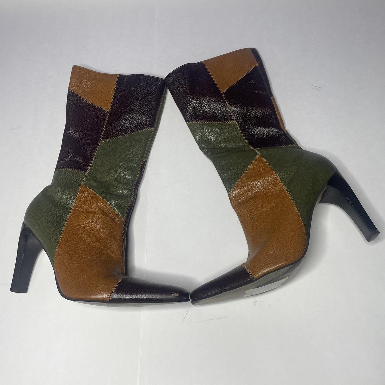 Vintage Leather calf patch work boots Brand:... - Depop