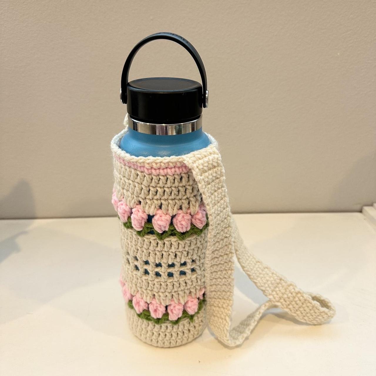 Trending crochet water bottle holder 🌸 handmade by... - Depop
