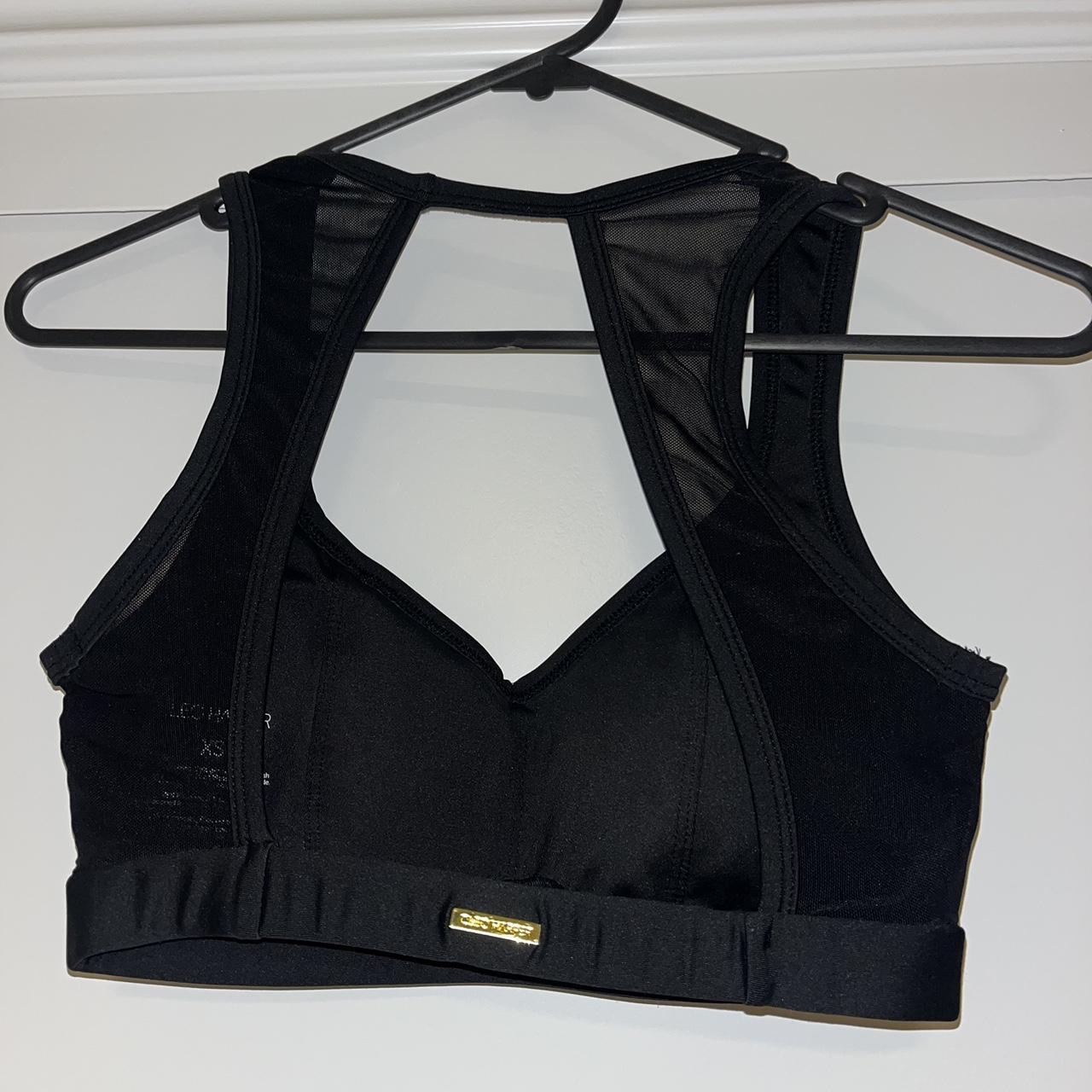 Cleo Harper open back black sports bra size xs - Depop