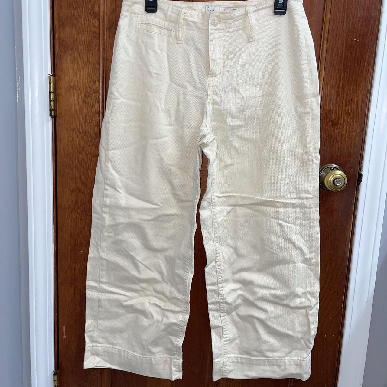 wide leg cream pants -size 6 -brand: a new day - Depop