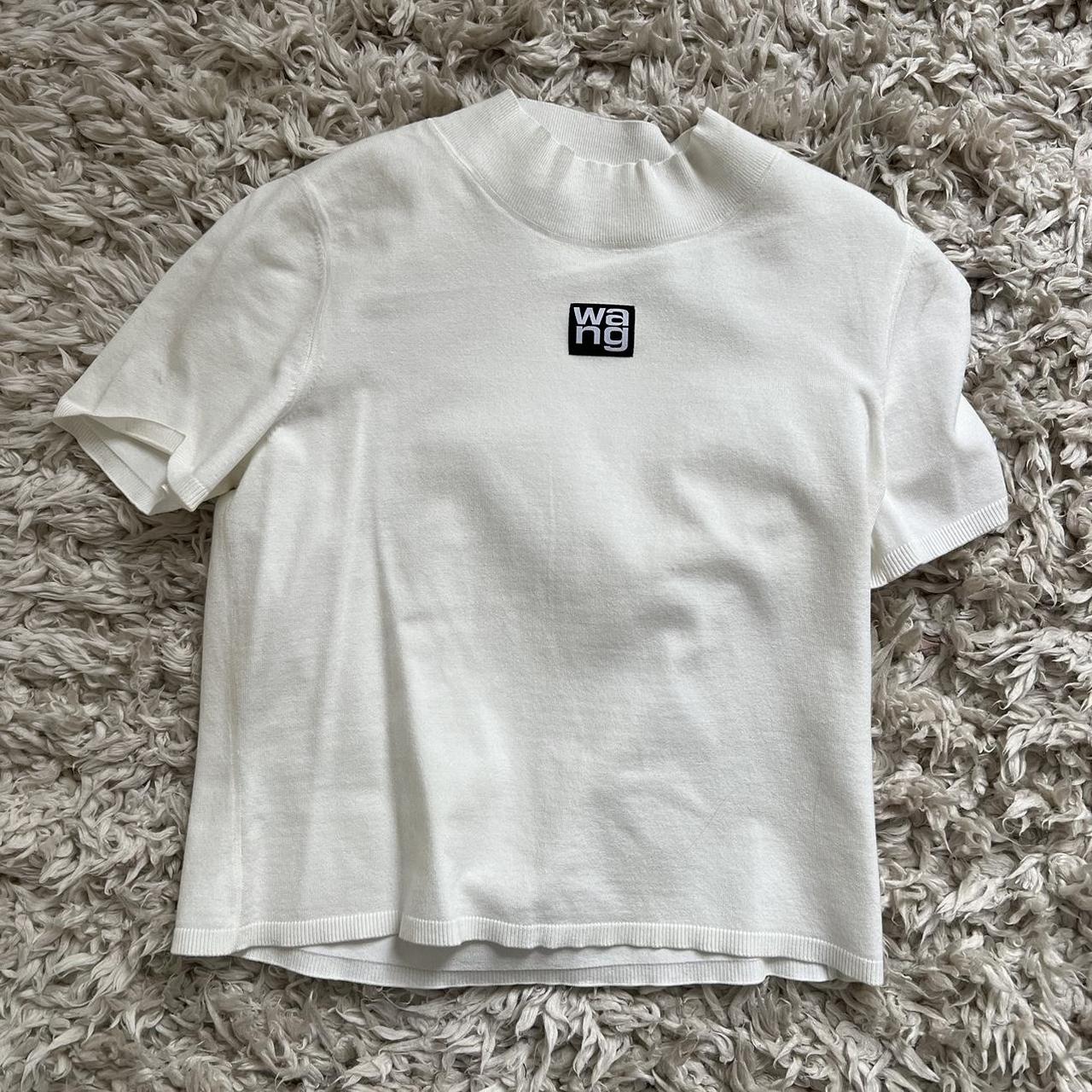 Alexander Wang White Mock Neck T-Shirt - Depop