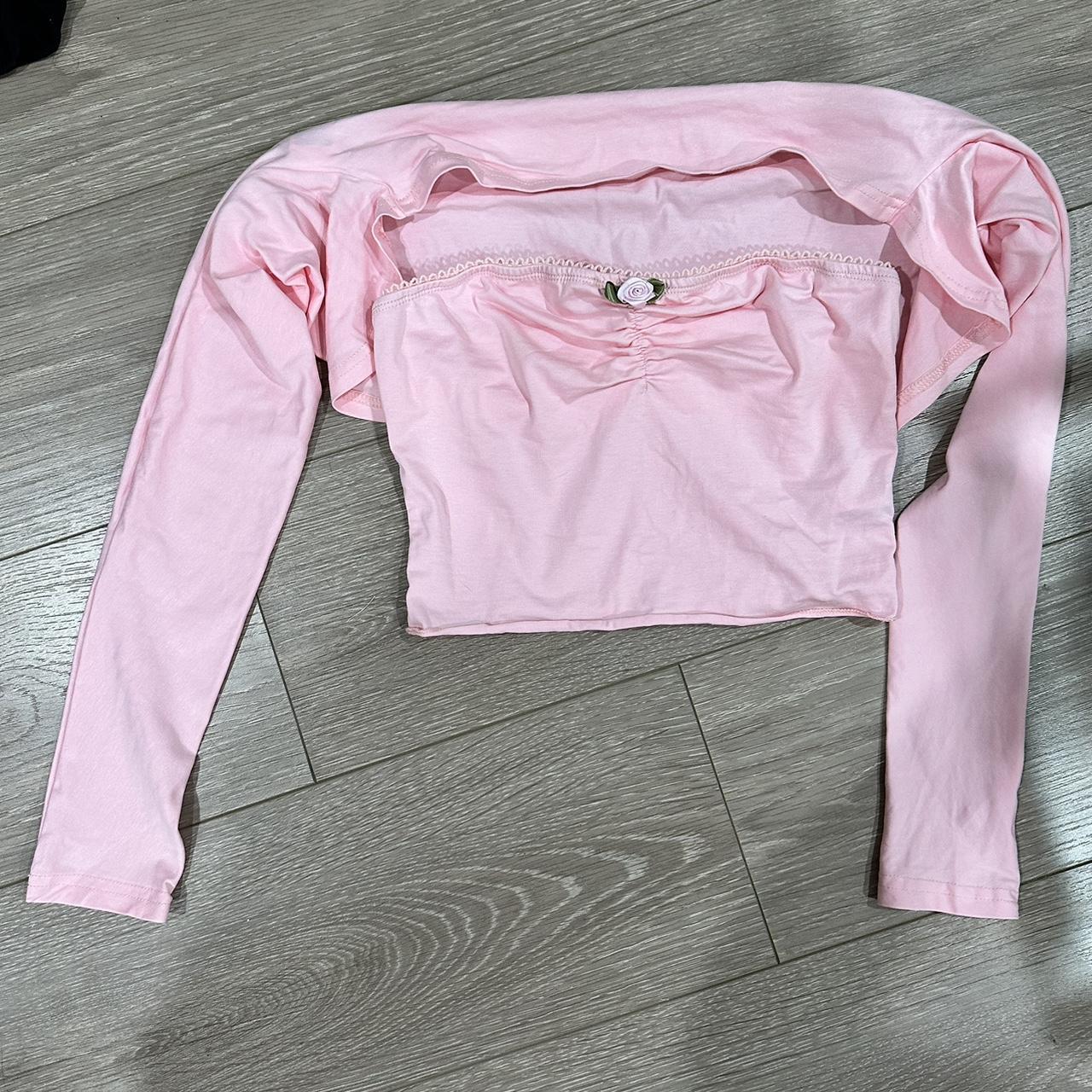 Cutest pastel pink balletcore tube top and bolero... - Depop