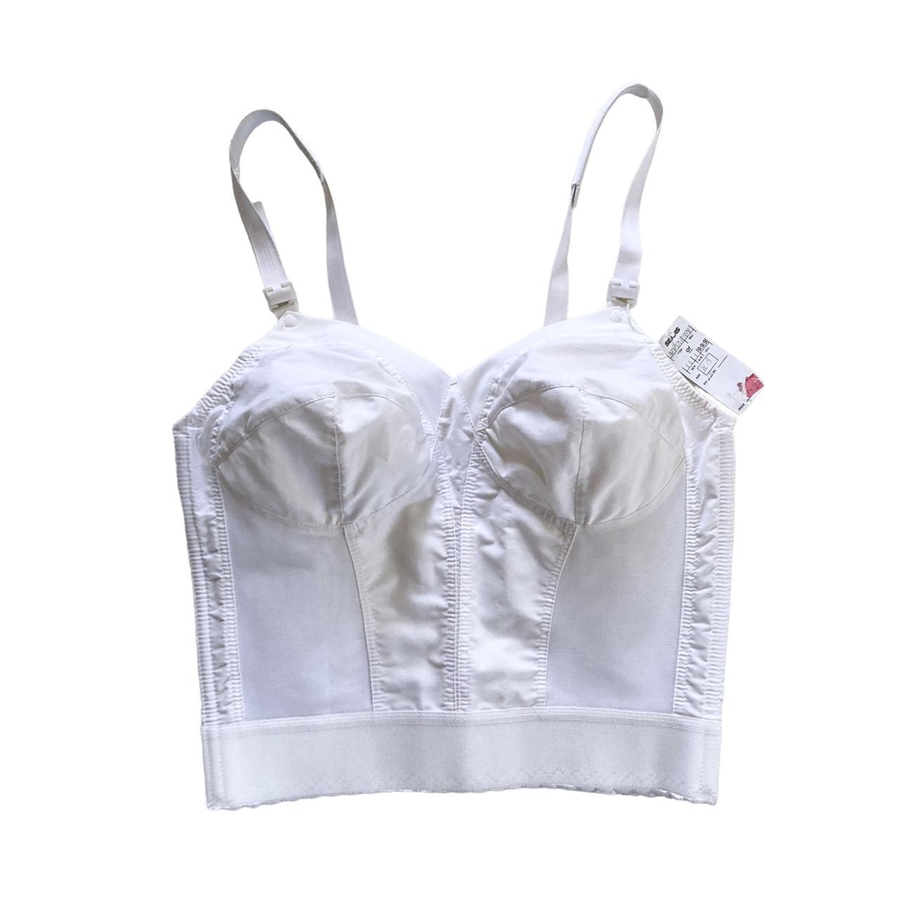 NWT 70s 80s Vintage White Bustier Bra Made by... - Depop
