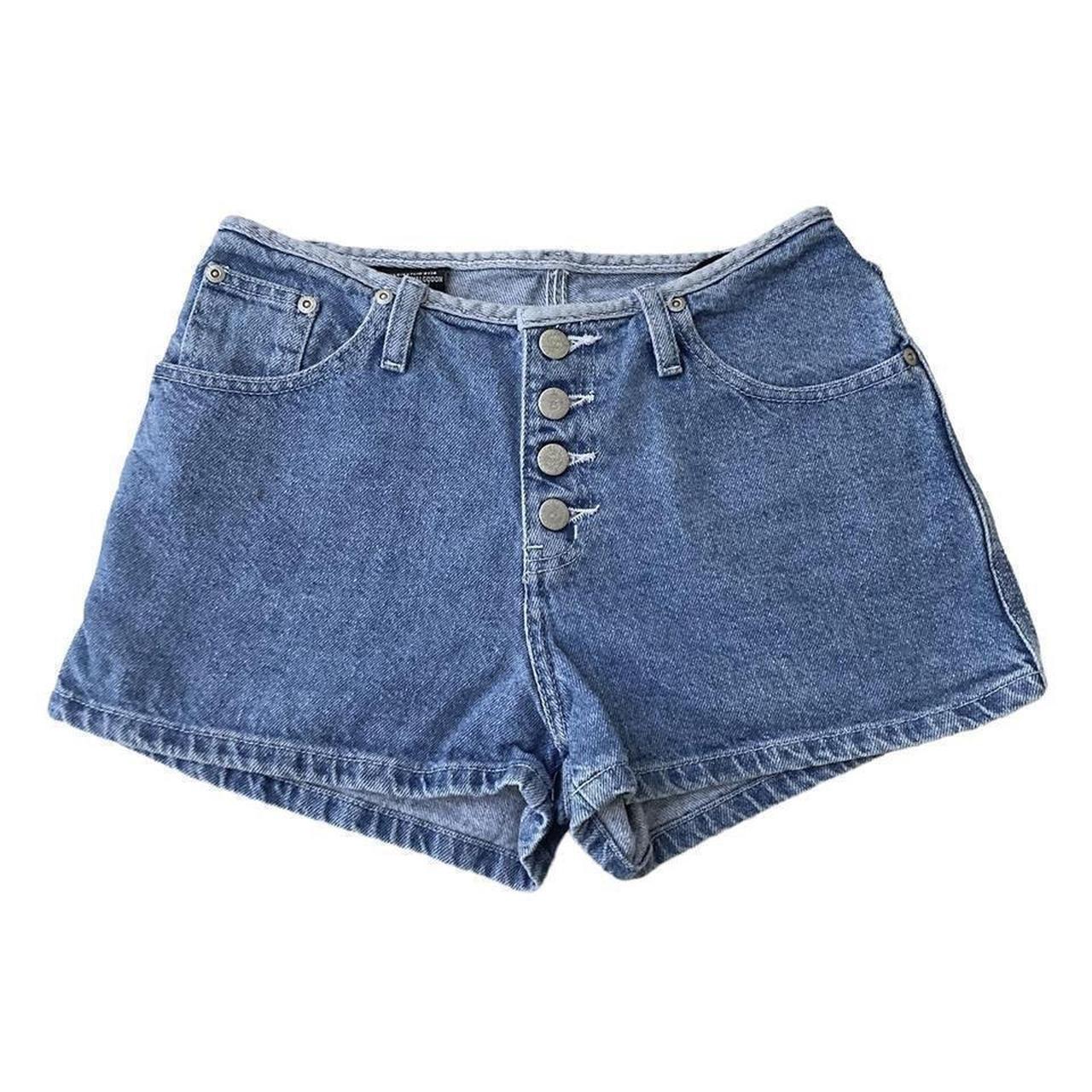 90s Y2K Vintage Low Rise Denim Shorts Made by No... - Depop