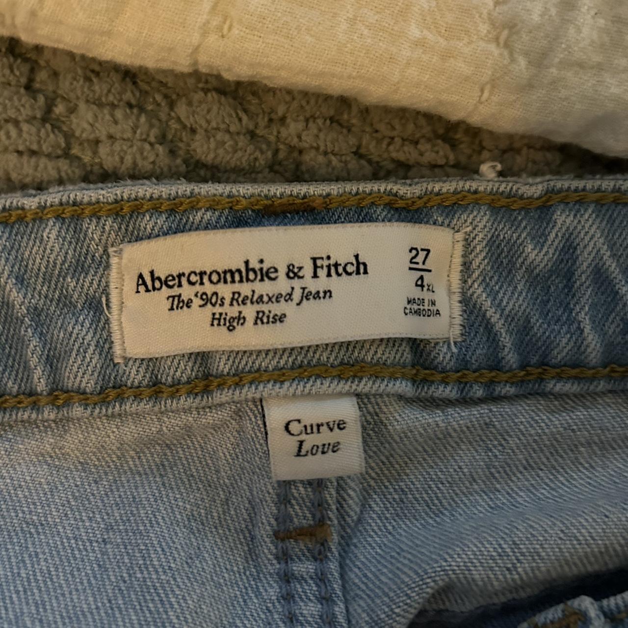 Abercrombie and Fitch 90s high rise jeans worn... - Depop