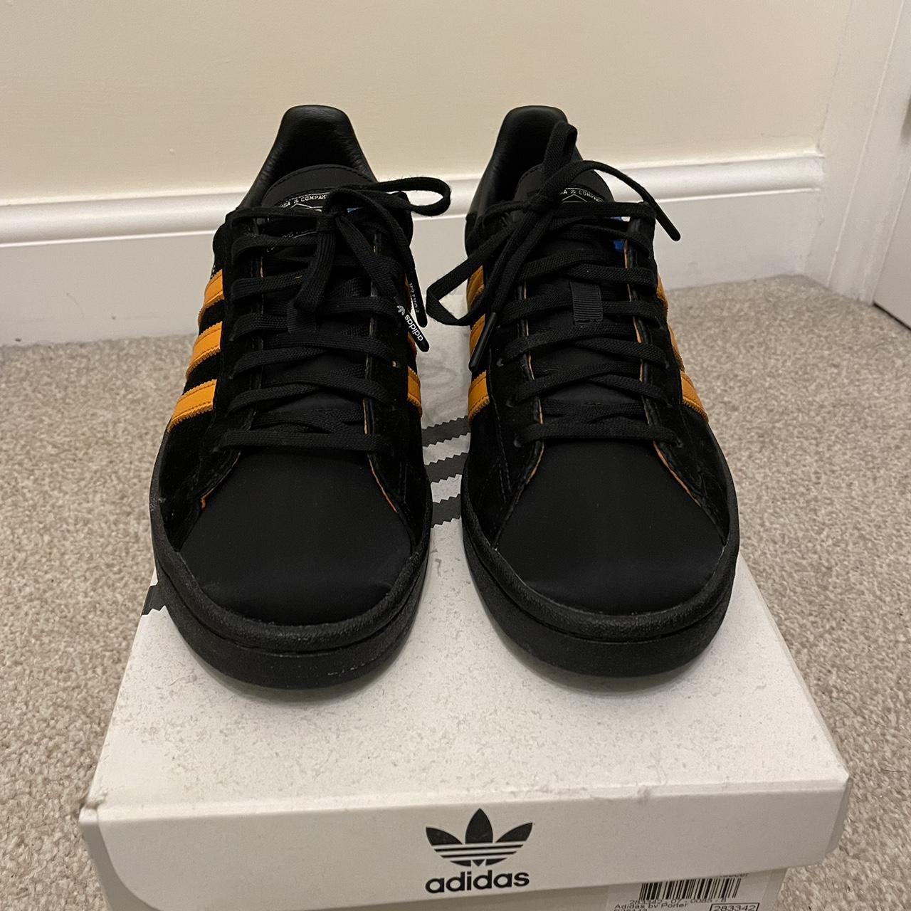 Adidas Men's Black and Orange Trainers | Depop