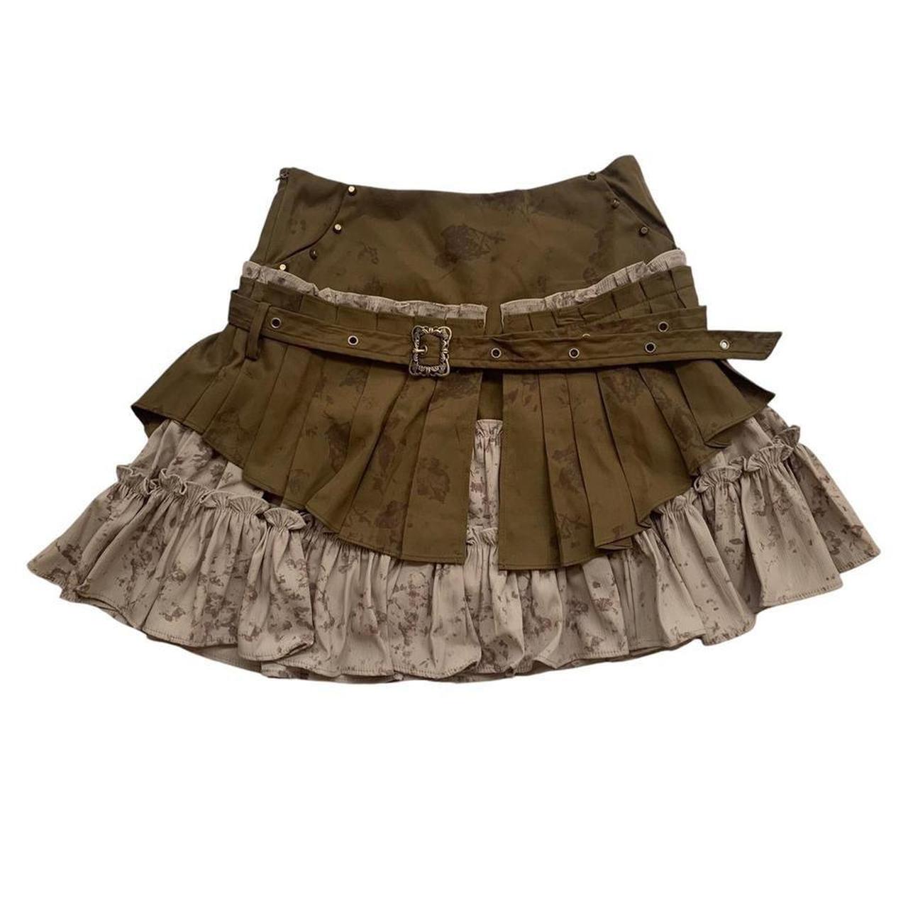 Grunge Steampunk Frilly Skirt stream punk style... | Depop