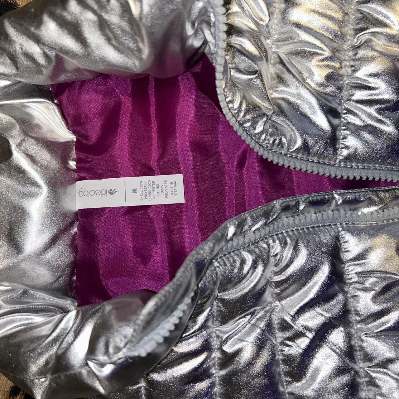 Metallic silver puffer vest Tagged medium best fit... - Depop