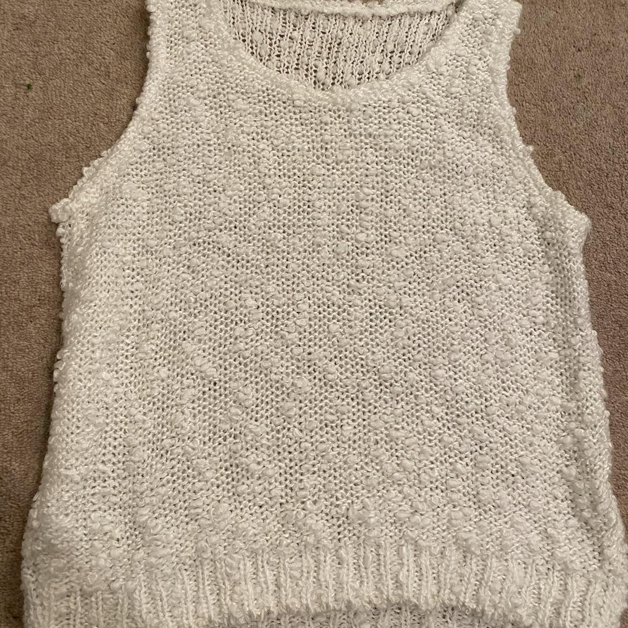 White knit vest - Depop