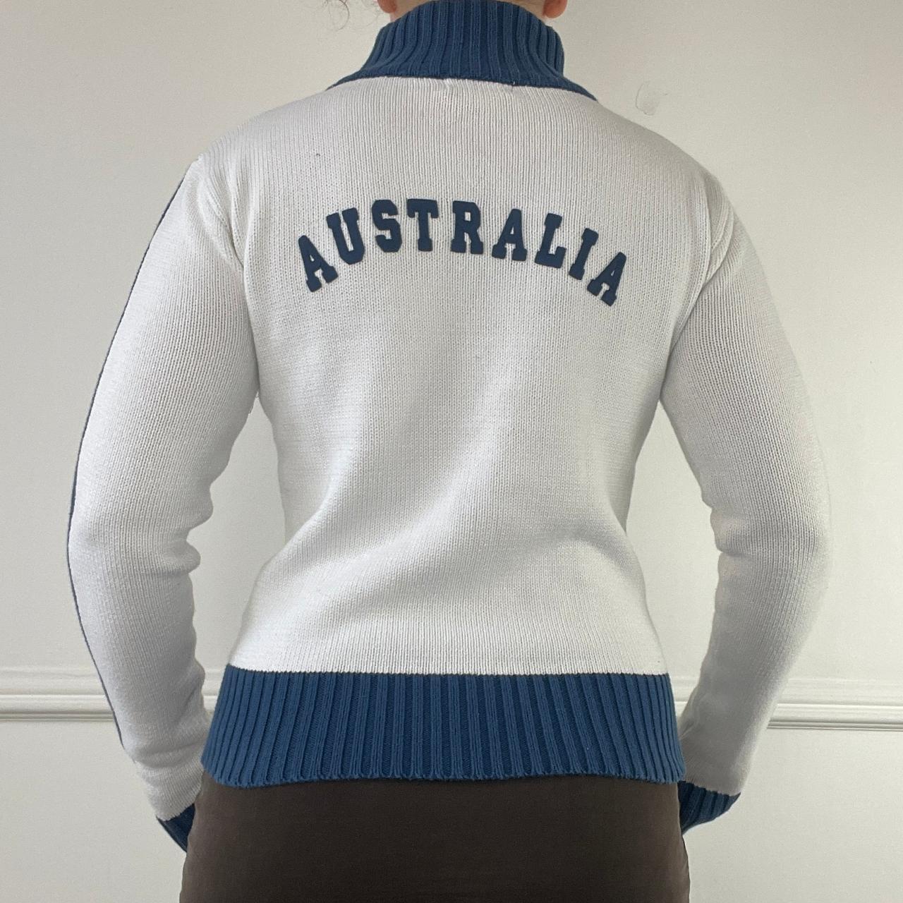 Blue & white Australia jumper super fun 00s/y2k... - Depop