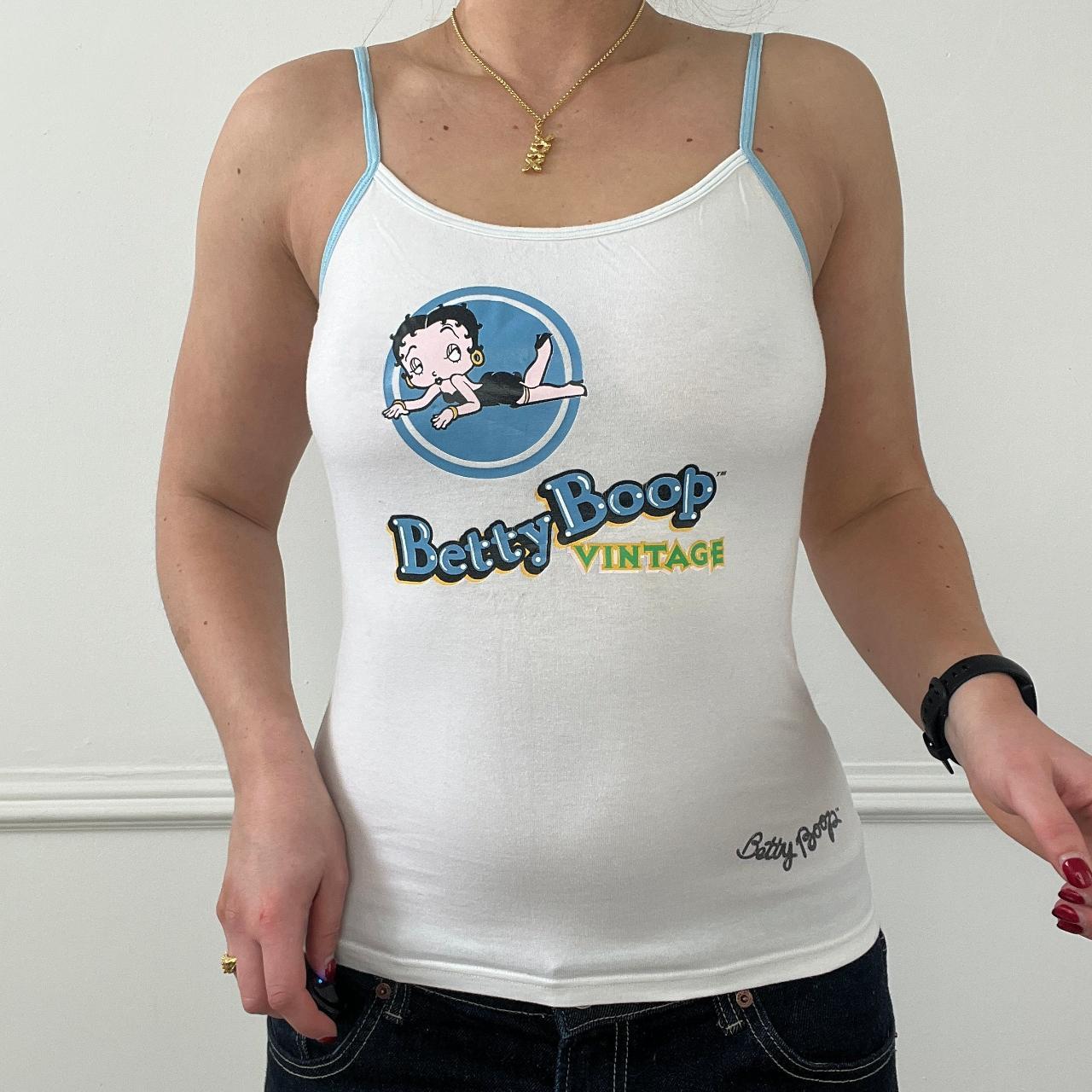 White Betty Boop top super cute 00s/y2k white Betty... - Depop