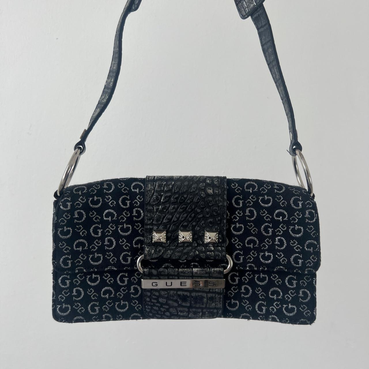 Vintage 00s blue monogram Guess handbag Vintage 00s... - Depop