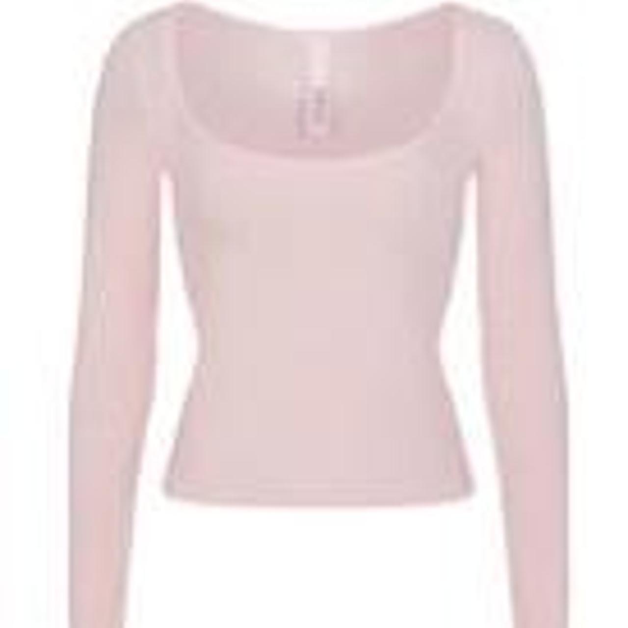 SKIMS CHERRY BLOSSOM VINTAGE SCOOP NECK LONG... - Depop