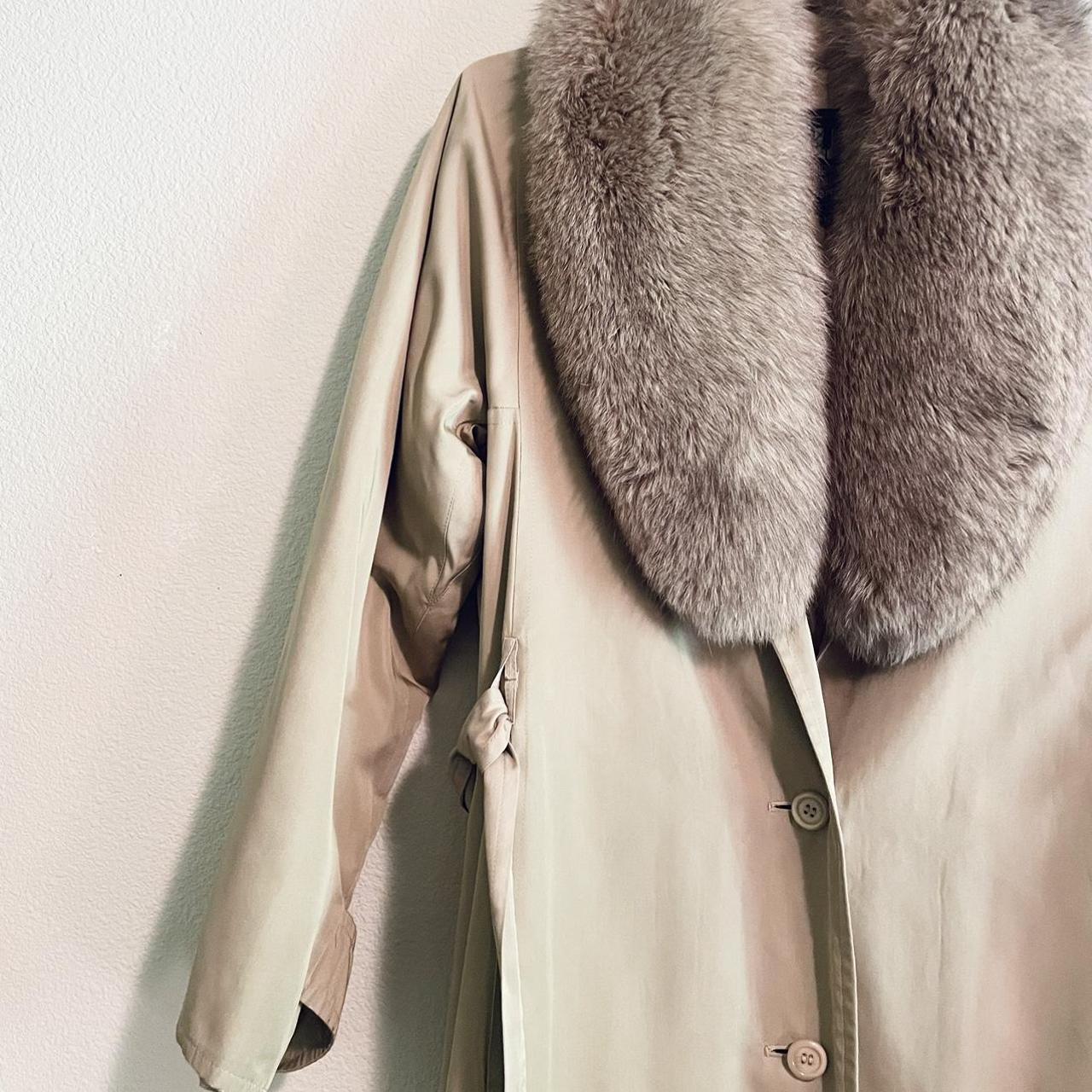 Vintage trench coat fur trim ungaro parallele Paris... - Depop