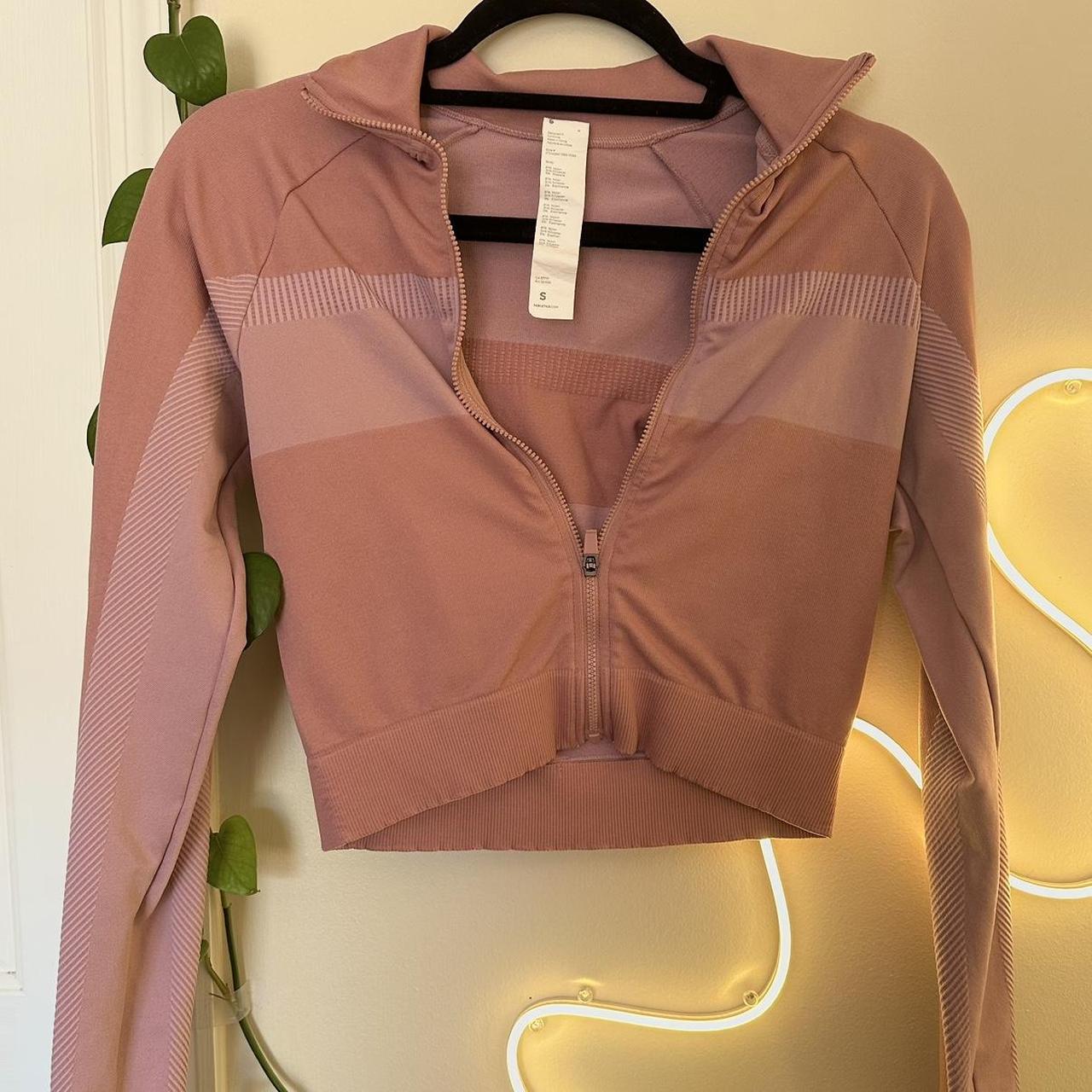 Cropped, Pink Fabletics Running Jacket. Super... - Depop