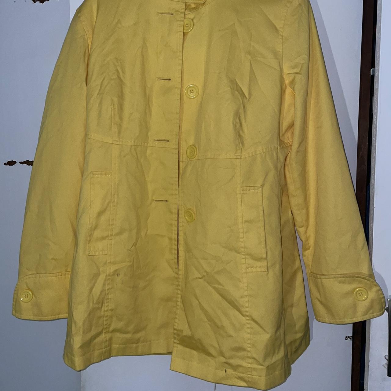 George Yellow button up Raincoat with hood! Could be... - Depop