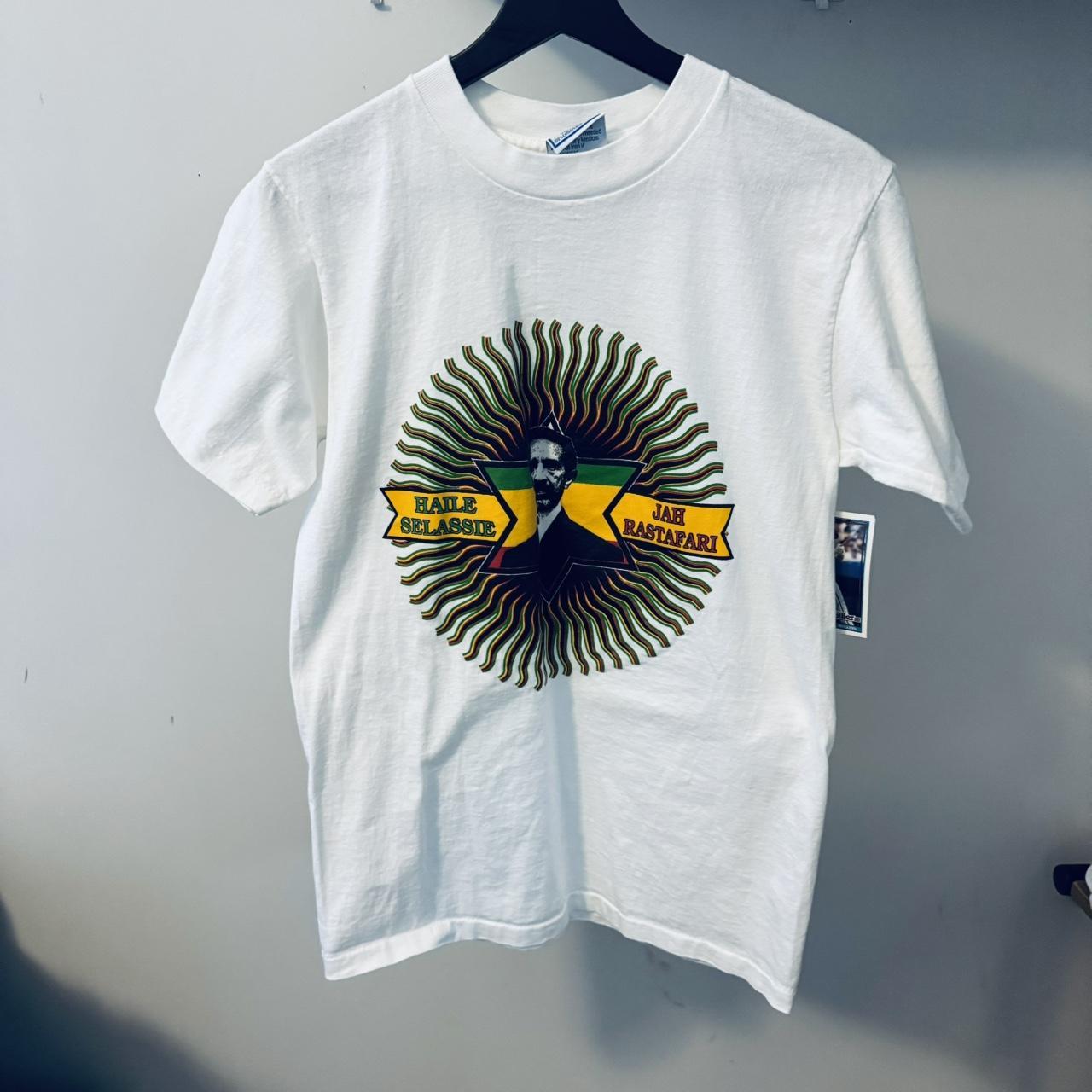 Vintage 90s Jah Rastafari Haile Selassie Size M... - Depop