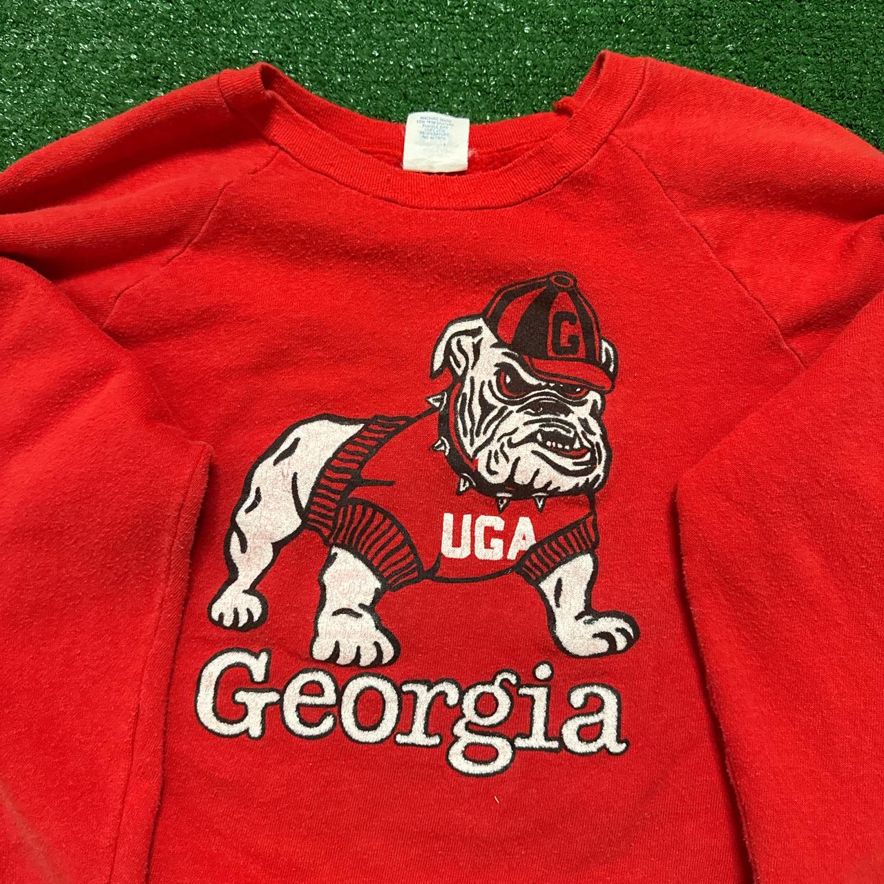 Vintage 80s University of Georgia Bulldogs Red... | Depop