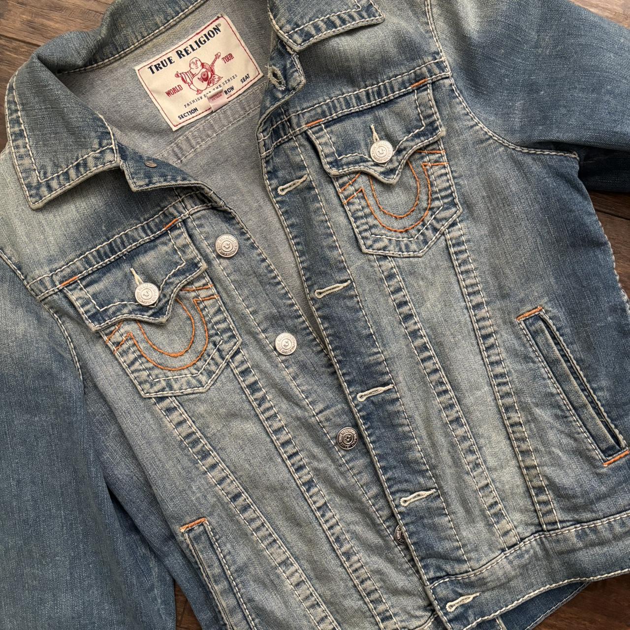 True Religion Denim Jacket Size small - Depop
