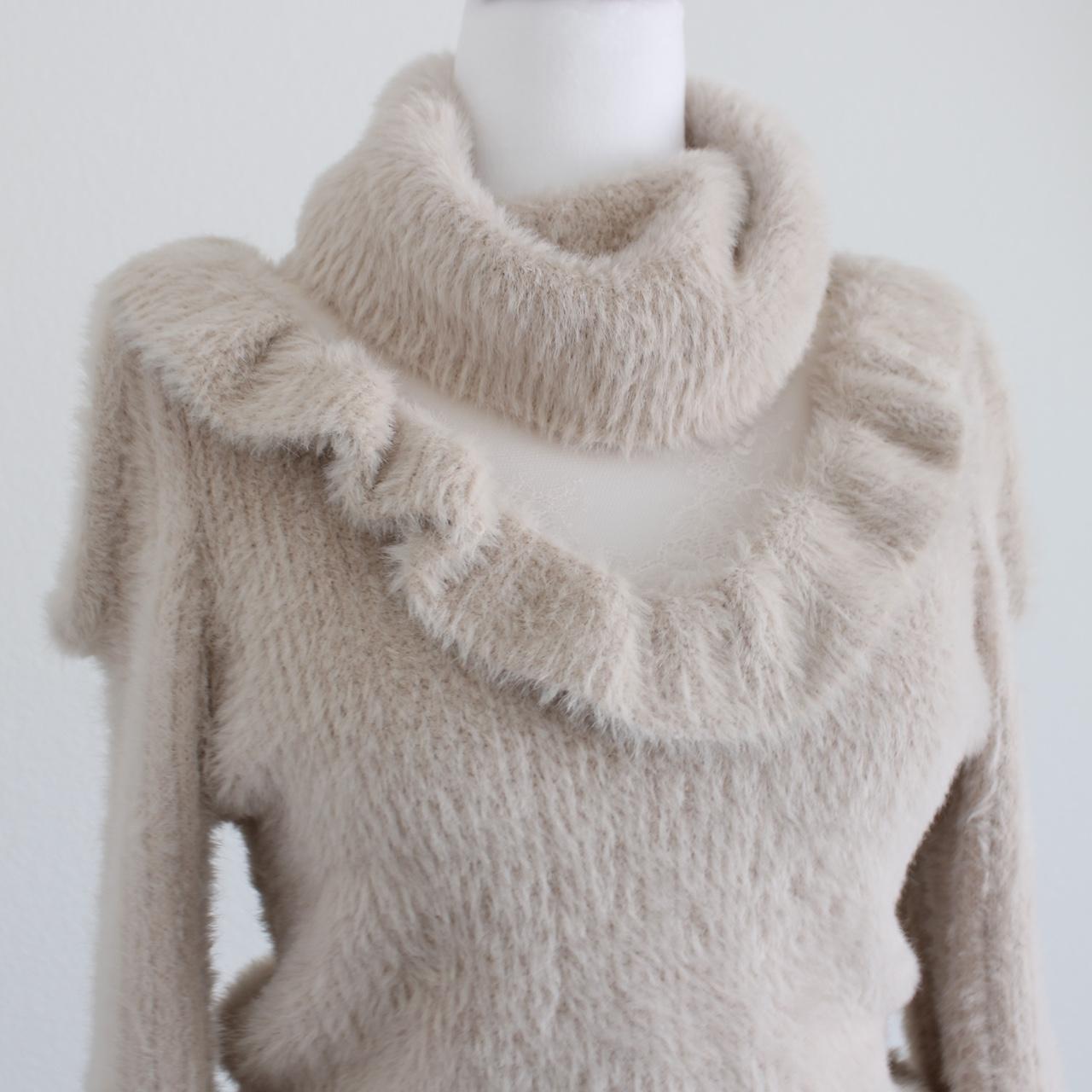 🎀 Liz Lisa Fluffy Turtleneck Ruffle Sweater 🎀 This... - Depop