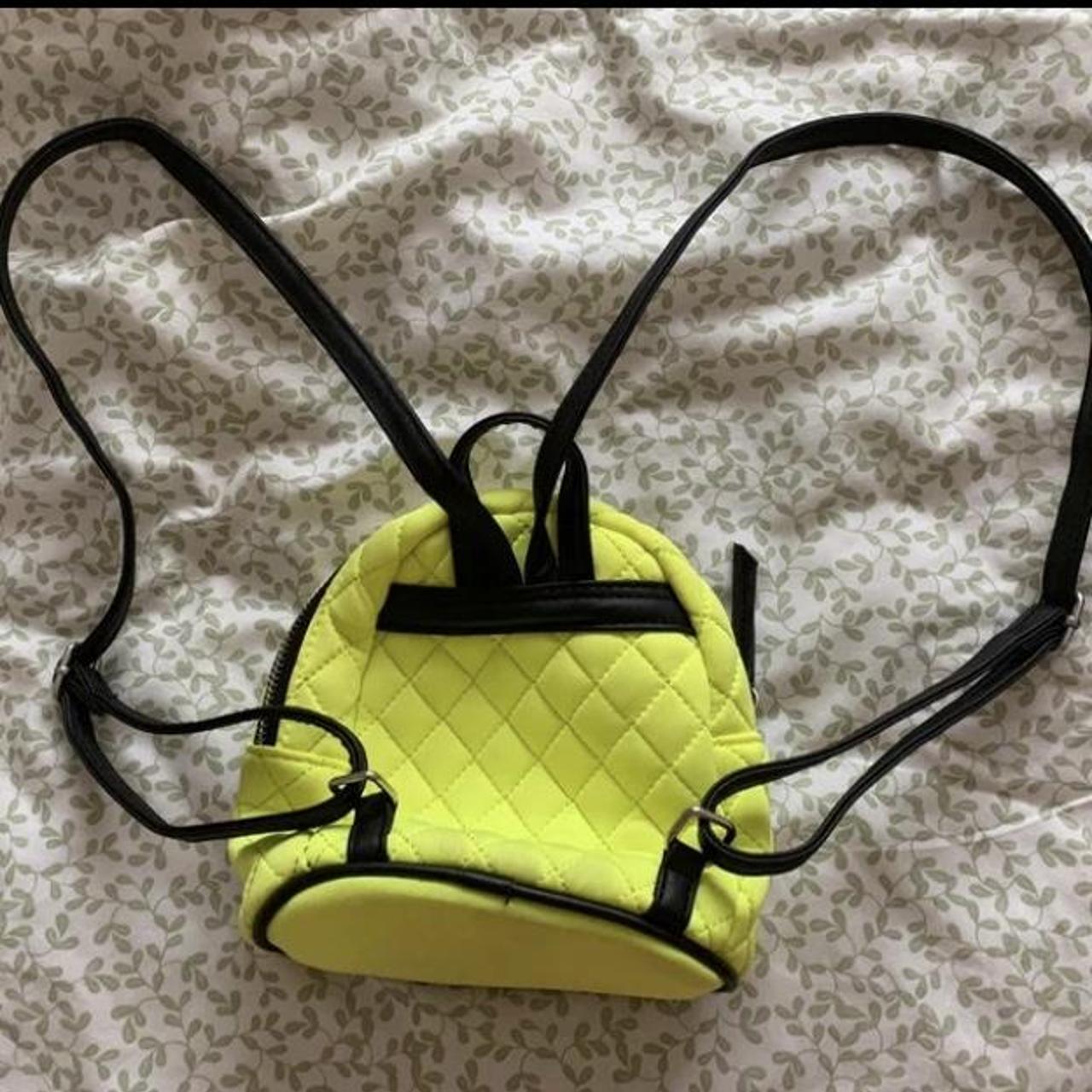 New Look Neon Yellow Mini Backpack ~ One zip pocket... - Depop