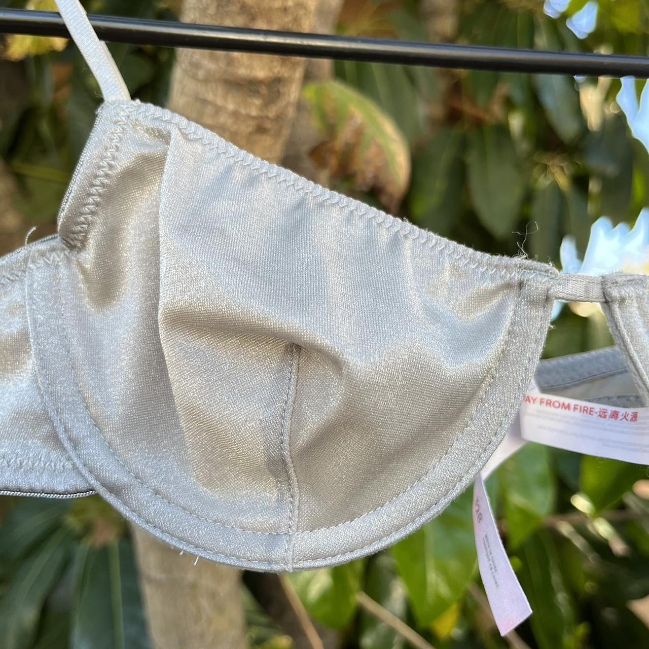 Urban Outfitters Women's Silver Bra | Depop