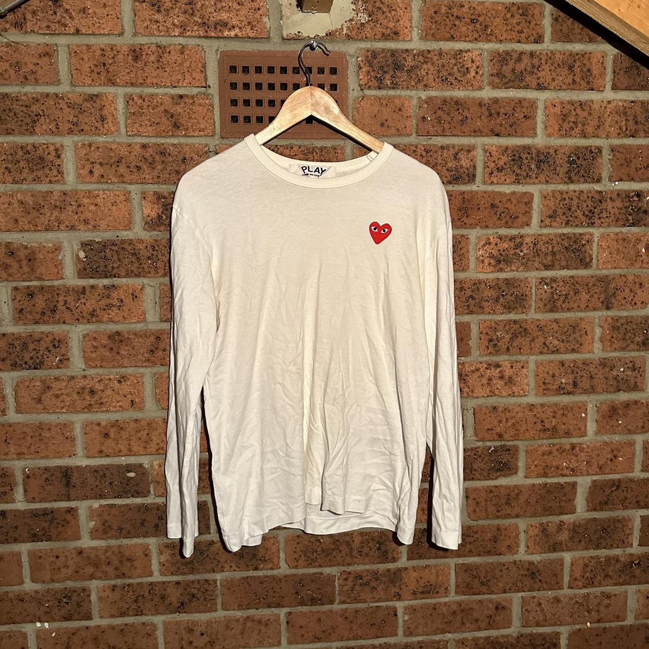 Comme des Garçons CDG Long Sleeved White T... - Depop