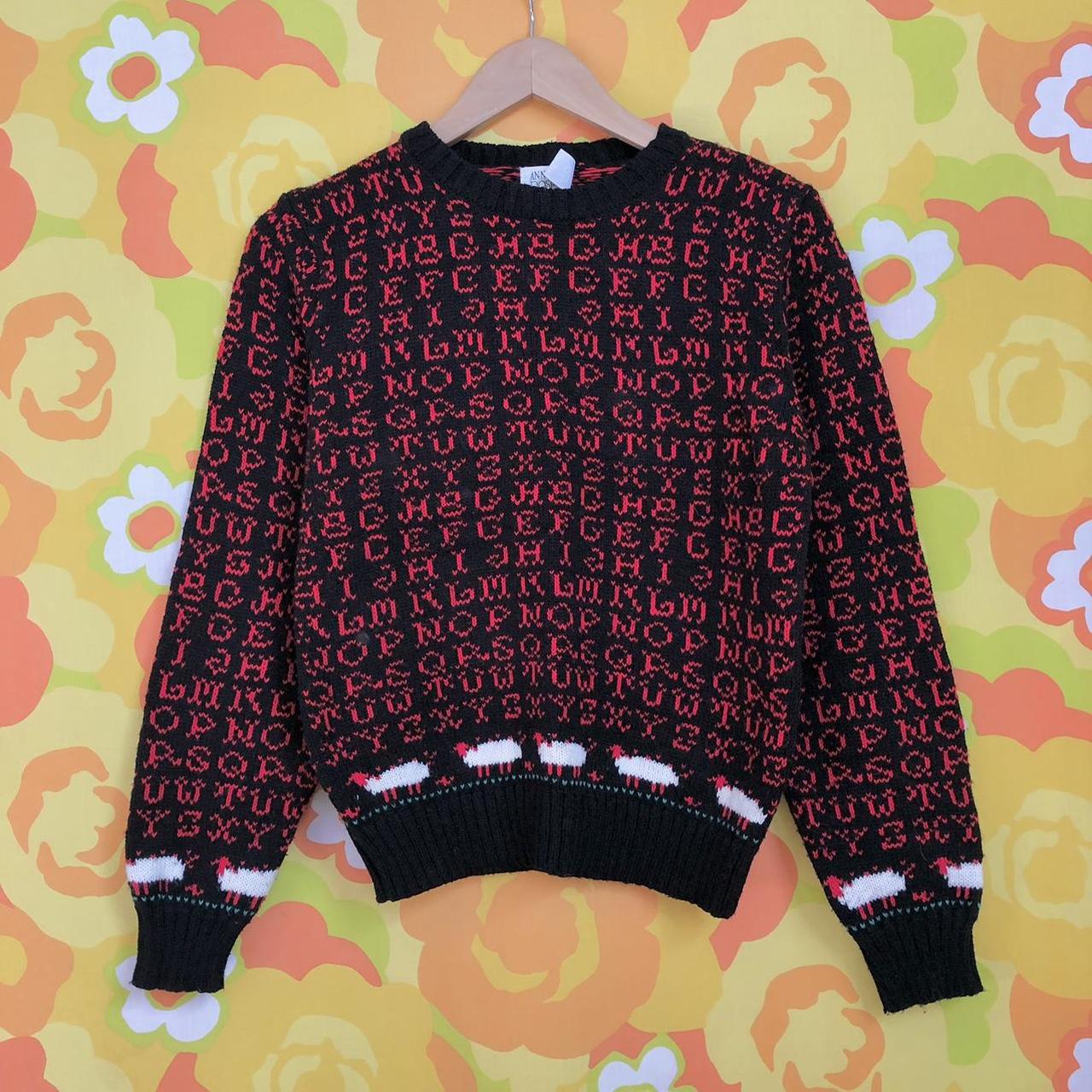 Vintage novelty sheep and alphabet sweater 🐑 Cutest... - Depop