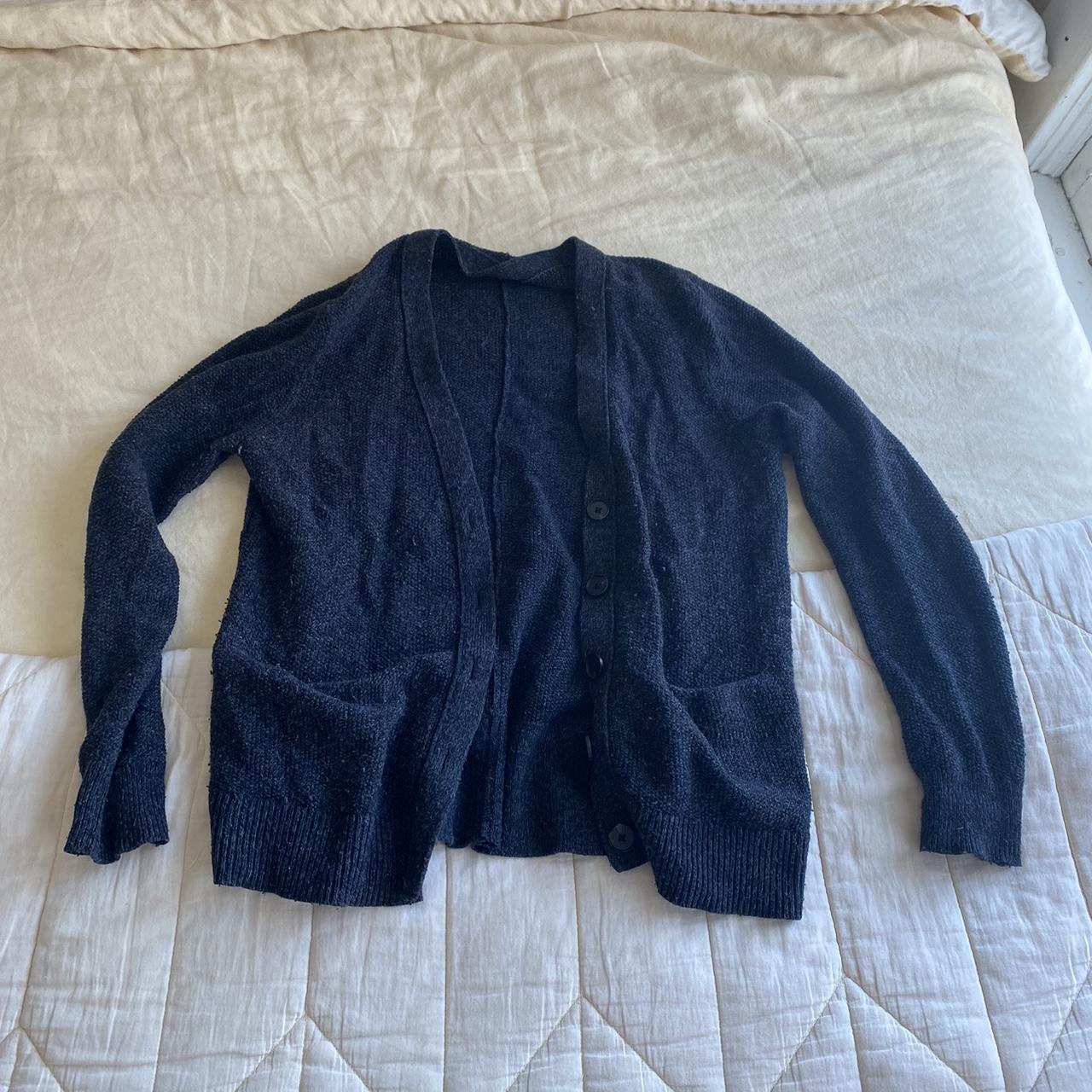 Cozy Dark Gray Cardigan Depop