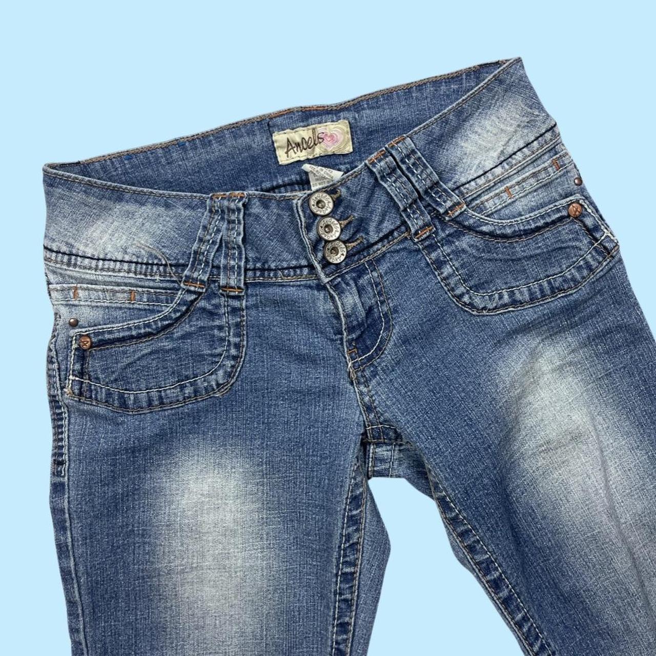 Y2K Angles Low Rise Jeans Size 5 Waist: 28 Rise:... - Depop