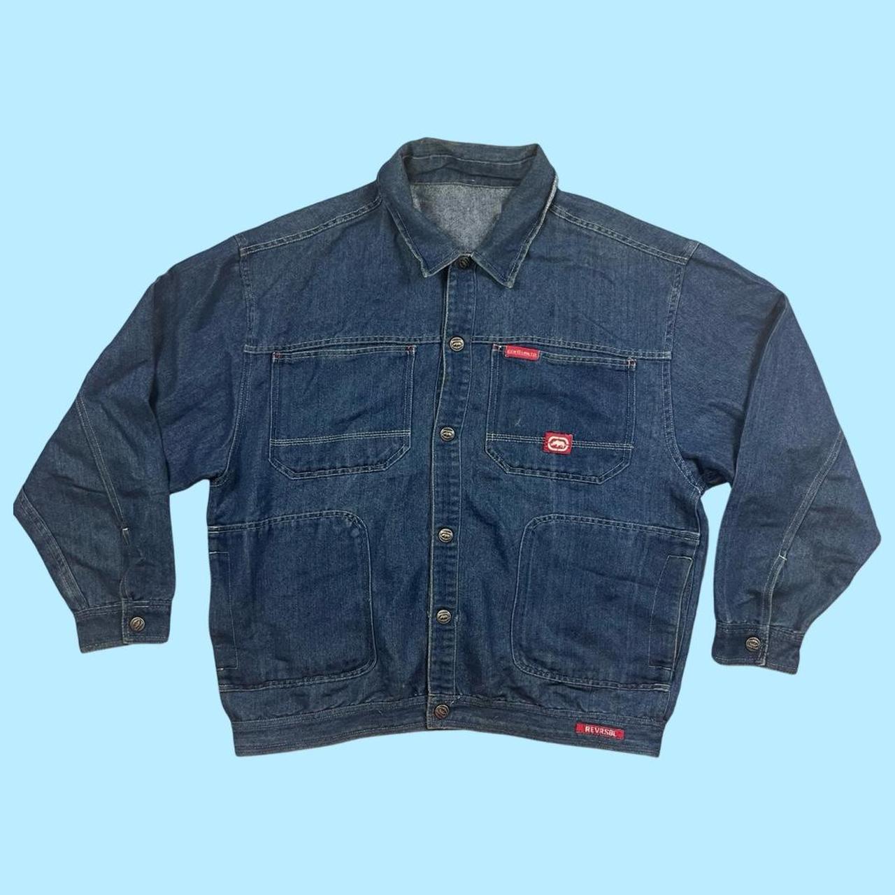 Vintage Ecko Lightweight Reversible Denim Jacket... - Depop