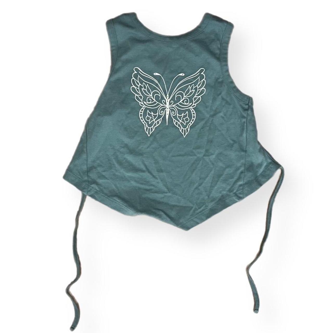 urban outfitters rhinestone butterfly top - Depop